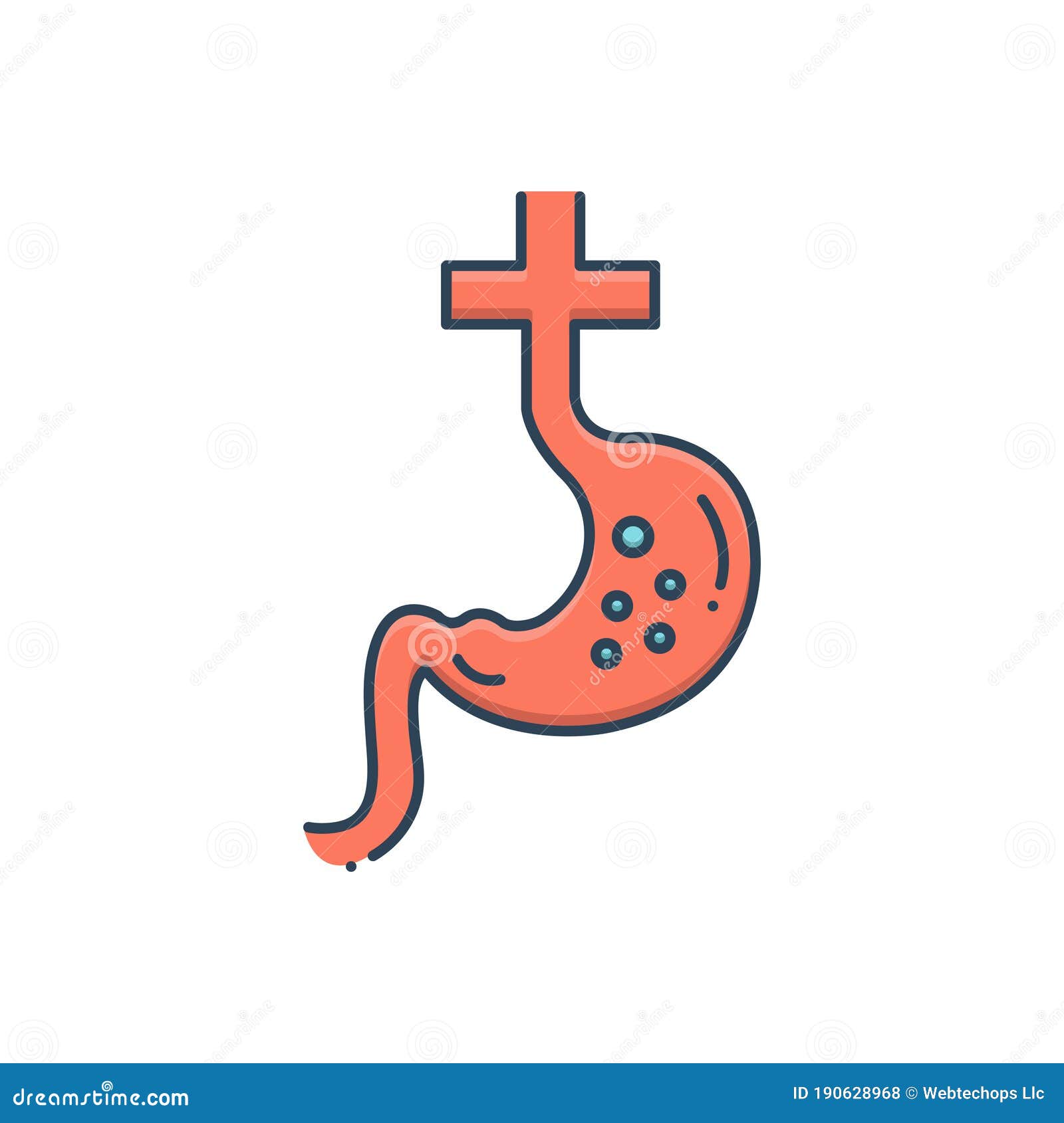 Color Illustration Icon for Gastroenterology, Gastro and Medical Stock ...