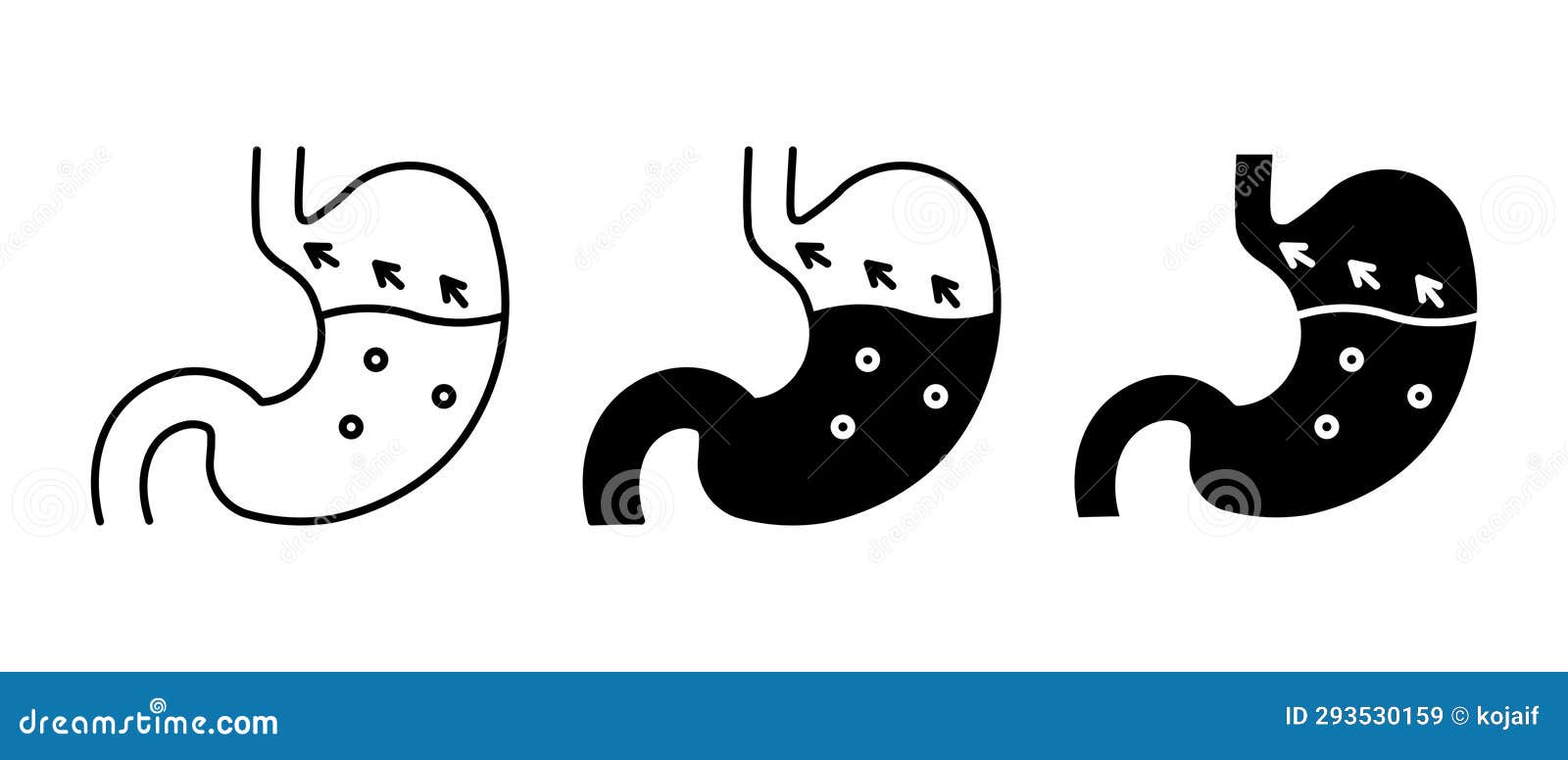 Gastroenterology Icon Vector Set. Flatulence, Bloating, Gastroenteritis ...
