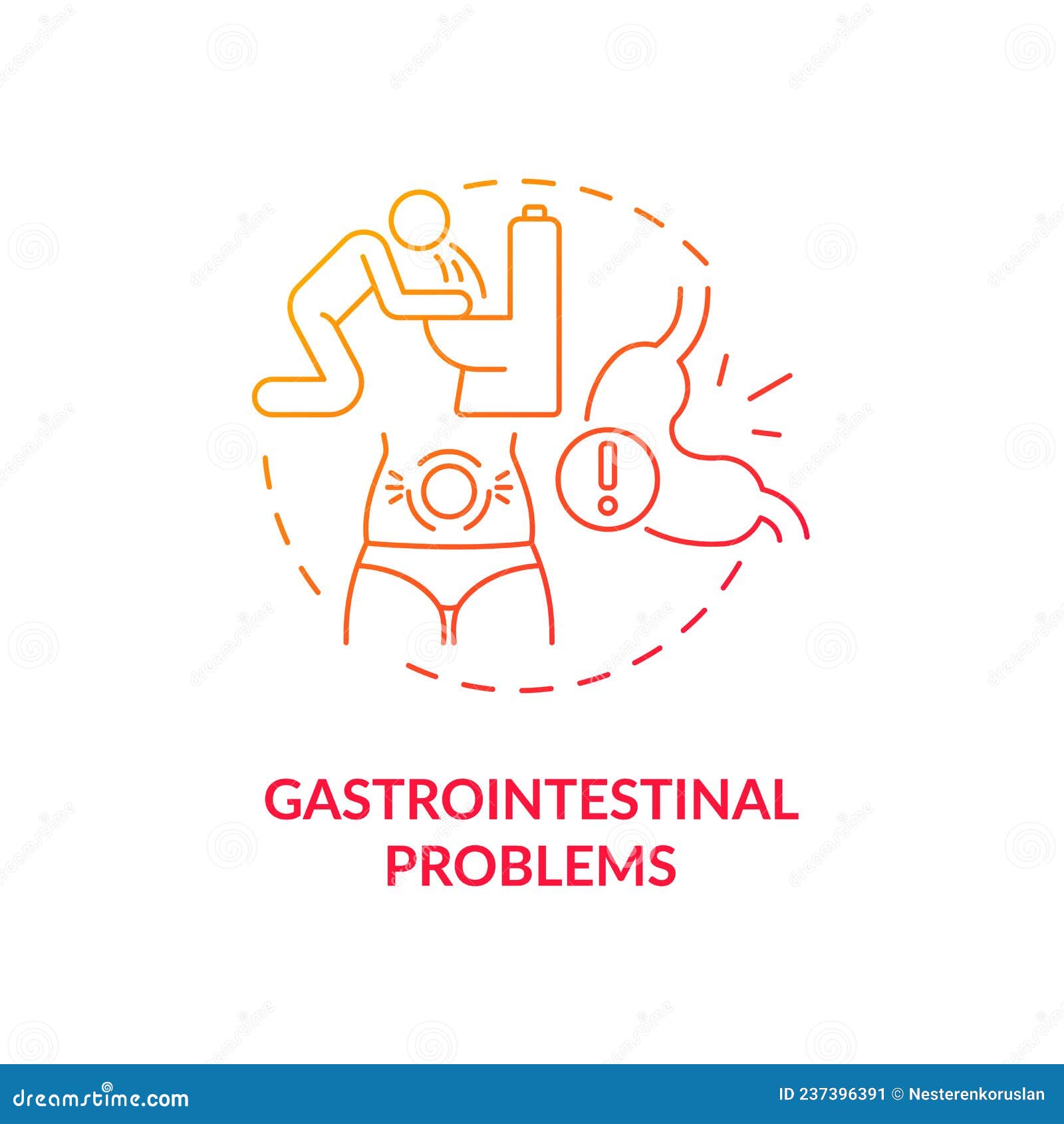 Gastrointestinal Problems Red Gradient Concept Icon Stock Vector ...