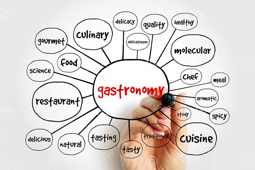 Gastronomy Mind Map, Concept for Presentations and Reports Stock Image ...
