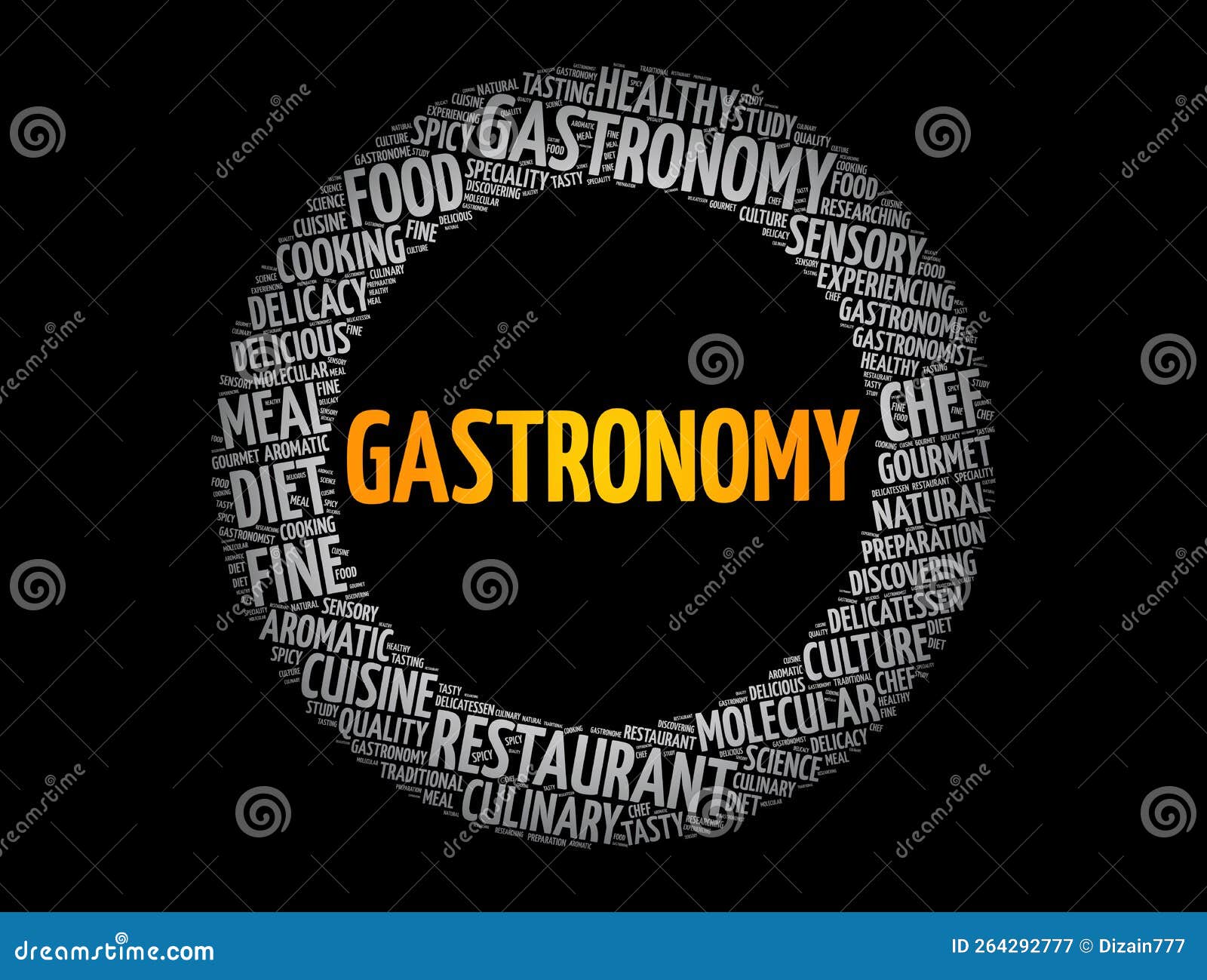 Gastronomy Word Cloud Collage, Concept Background Stock Illustration - Illustration of meal ...