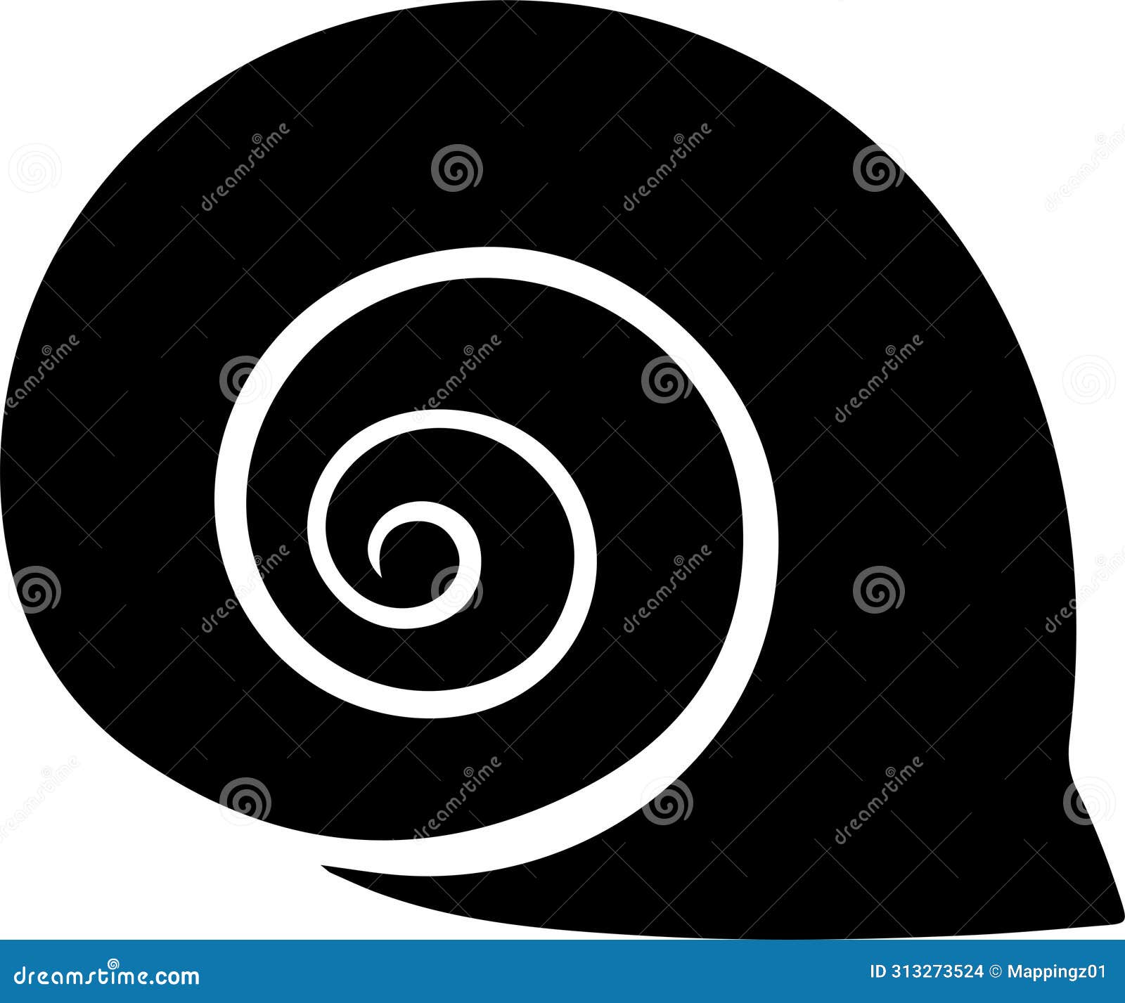 Gastropod Black Silhouette Generative Ai Vector Illustration ...