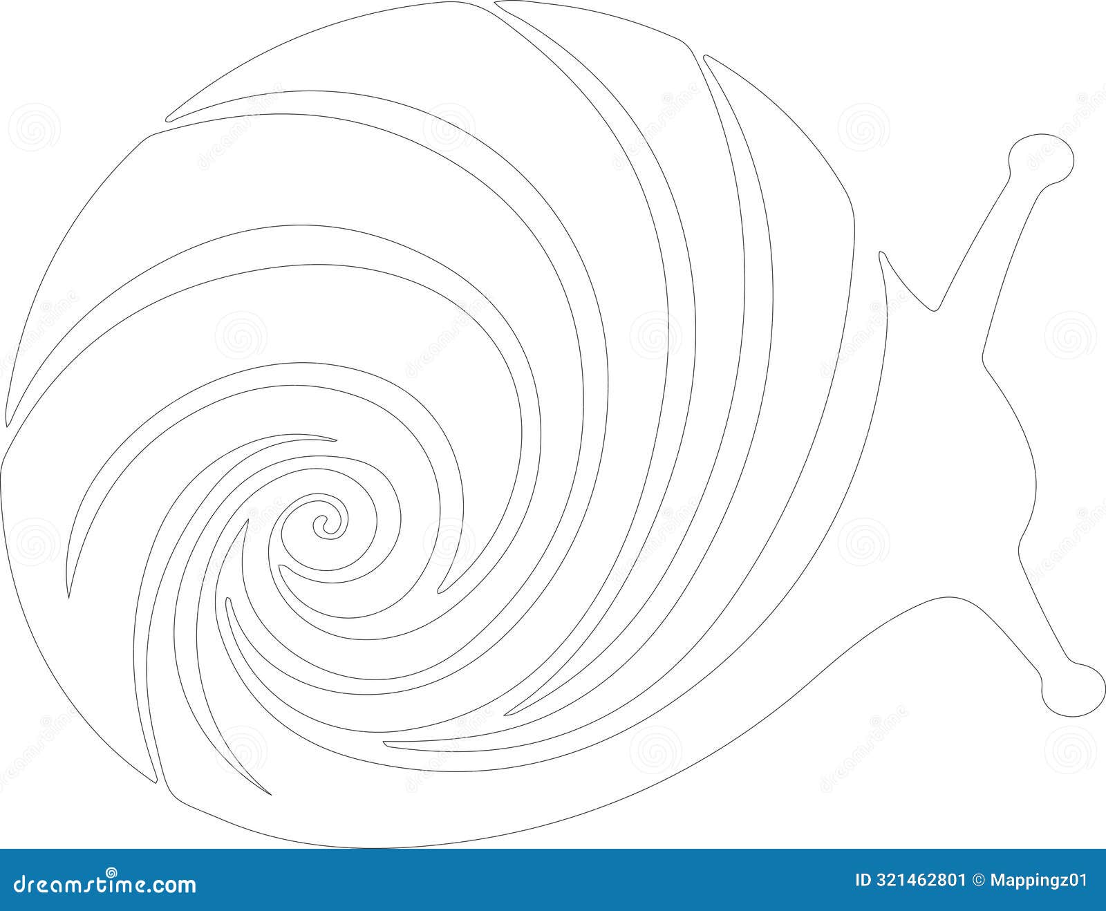 Gastropod Outline Silhouette Generative Ai Cartoon Vector ...