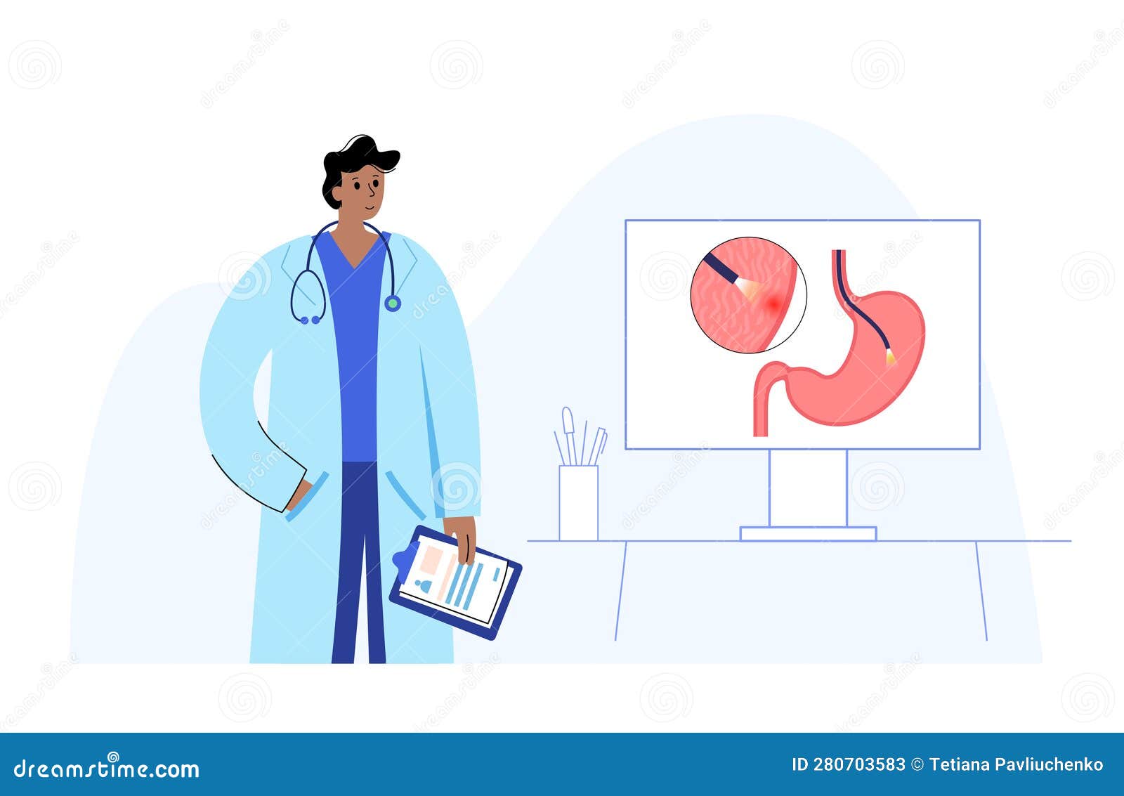 Gastroscopy Endoscopy Procedure Stock Vector Illustration Of