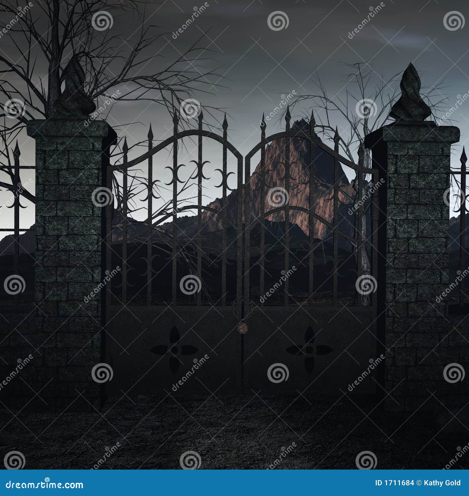 The Gate stock illustration. Illustration of horror, chilling - 1711684