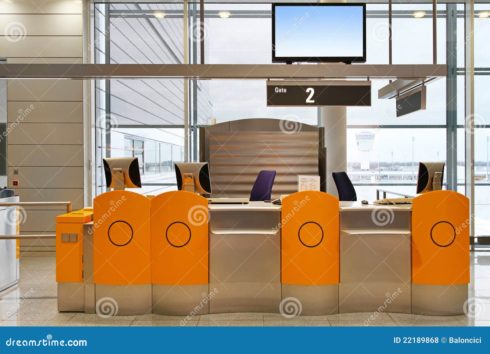 Gate 2 stock photo. Image of empty, interior, airport - 22189868