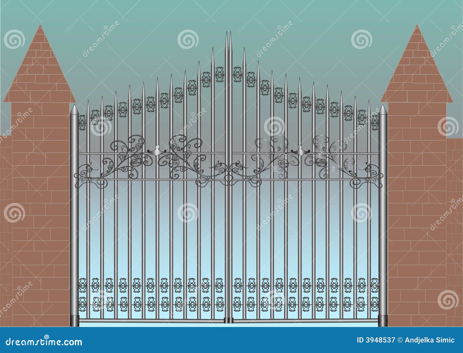 Gate stock vector. Illustration of elements, lattice, artistic - 3948537
