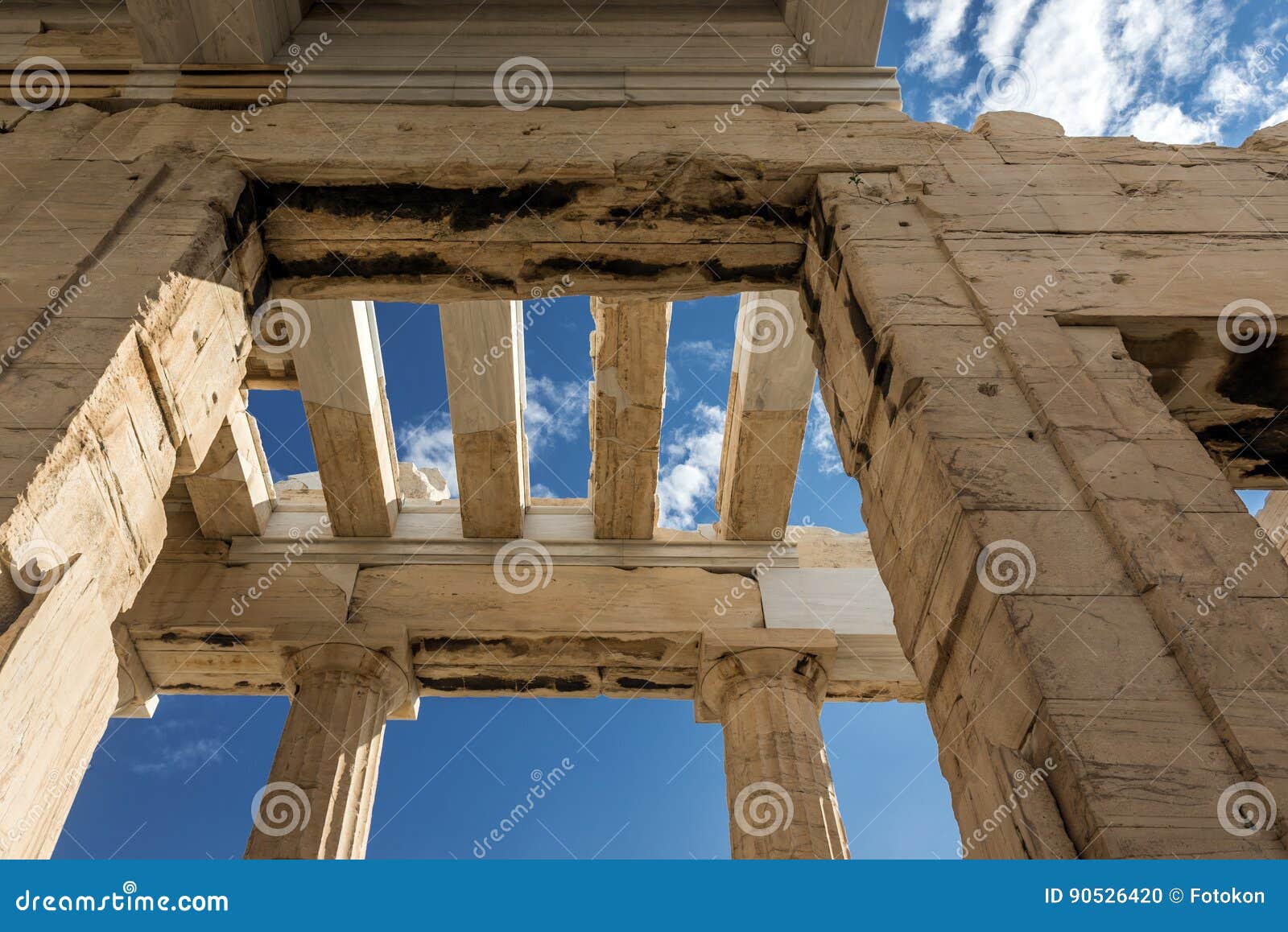 Gate of Acropolis stock photo. Image of pillars, columns - 90526420