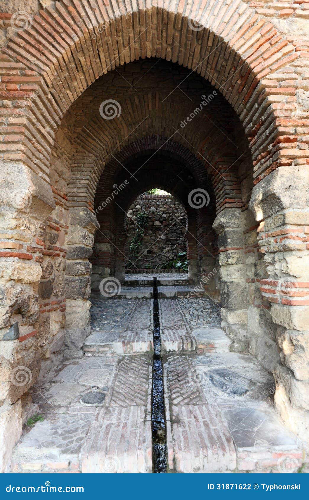 Gate in the Alcazaba of Malaga Stock Photo - Image of vertical, arabic ...