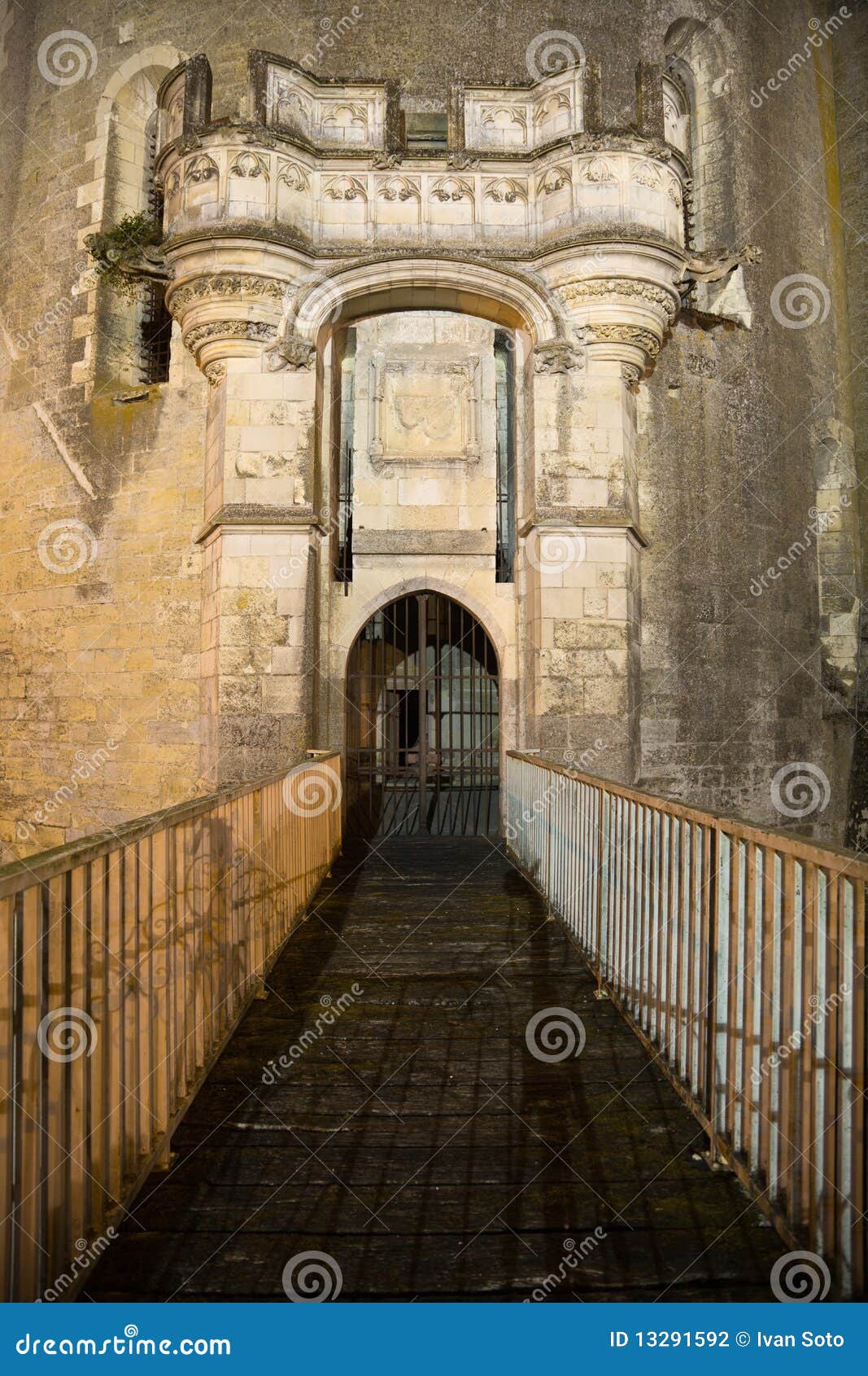 Gate of Amboise Chateau at Night Stock Photo - Image of gate, city ...