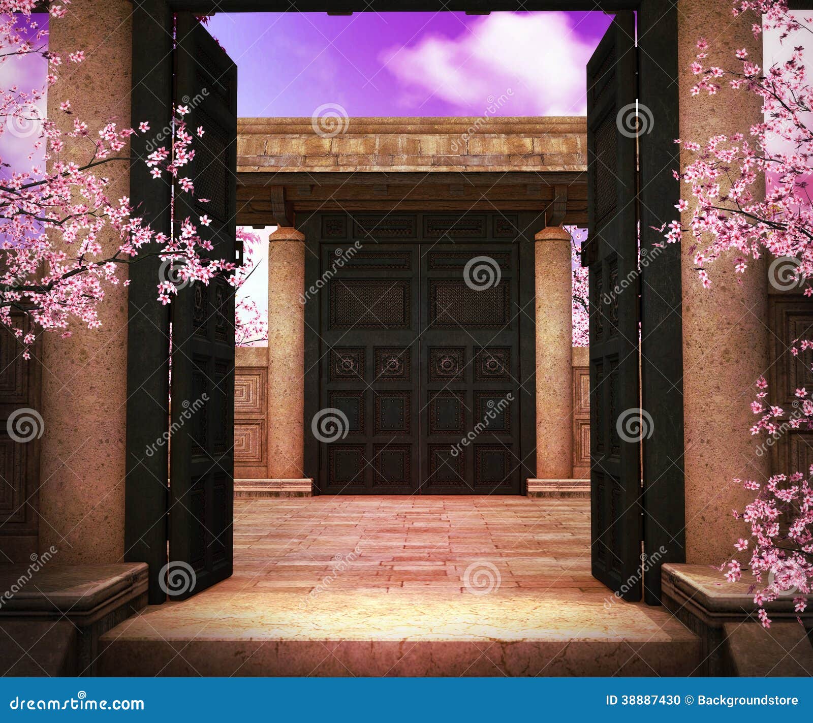 Gate Asian Backdrop stock illustration. Illustration of luck - 38887430