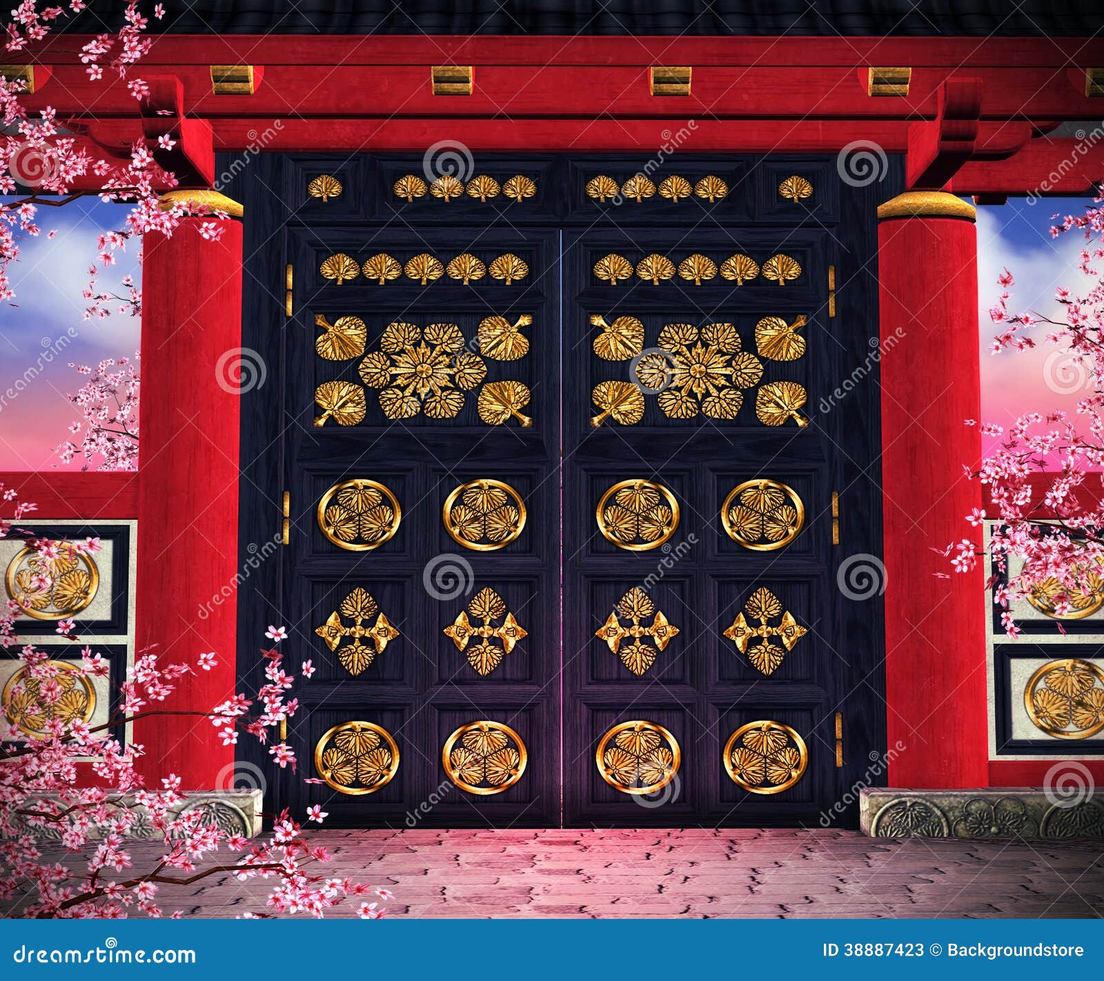 Gate Asian Backdrop Stock Image | CartoonDealer.com #38887423