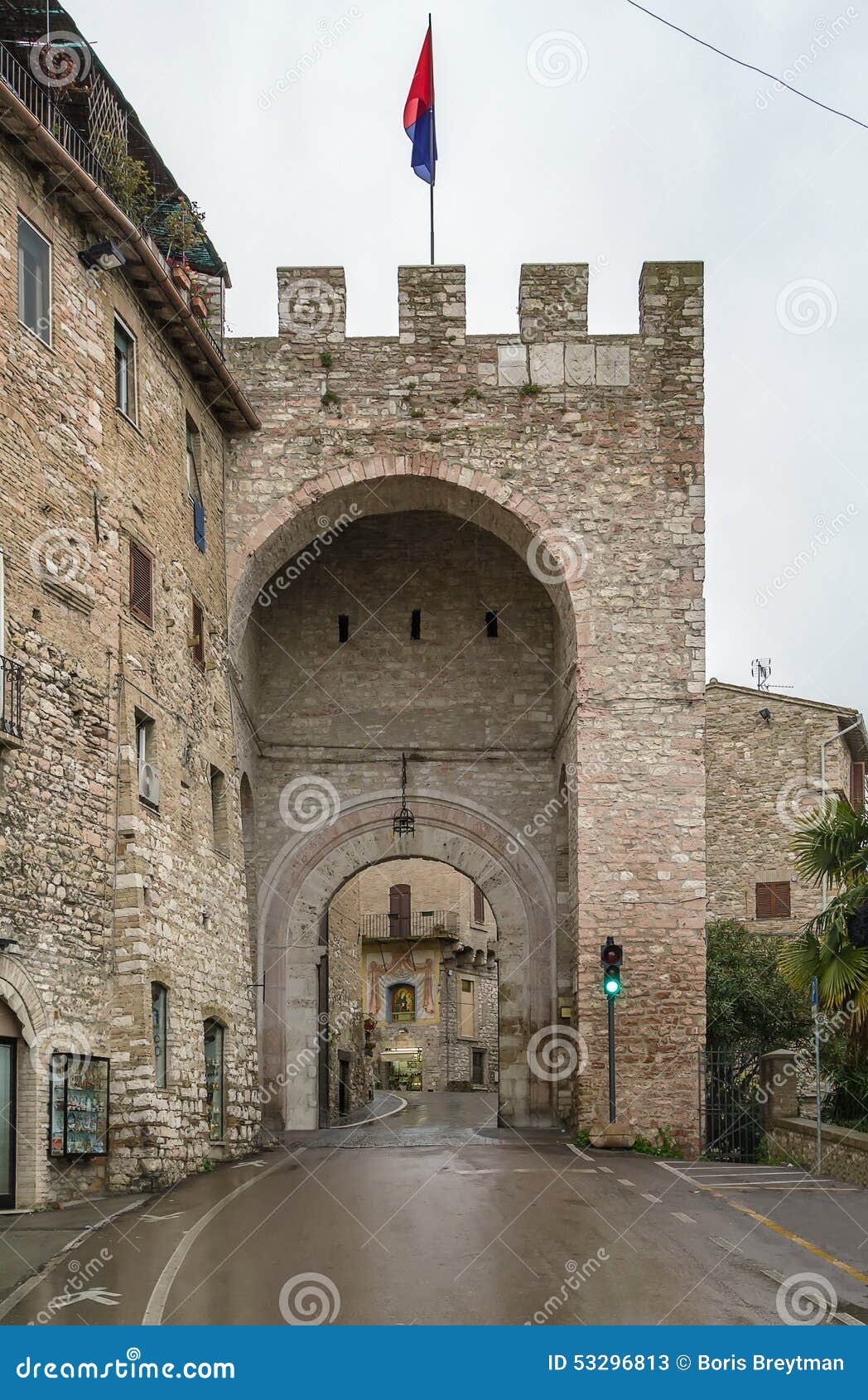 Gate in Assisi, Italy stock image. Image of gate, architectural - 53296813