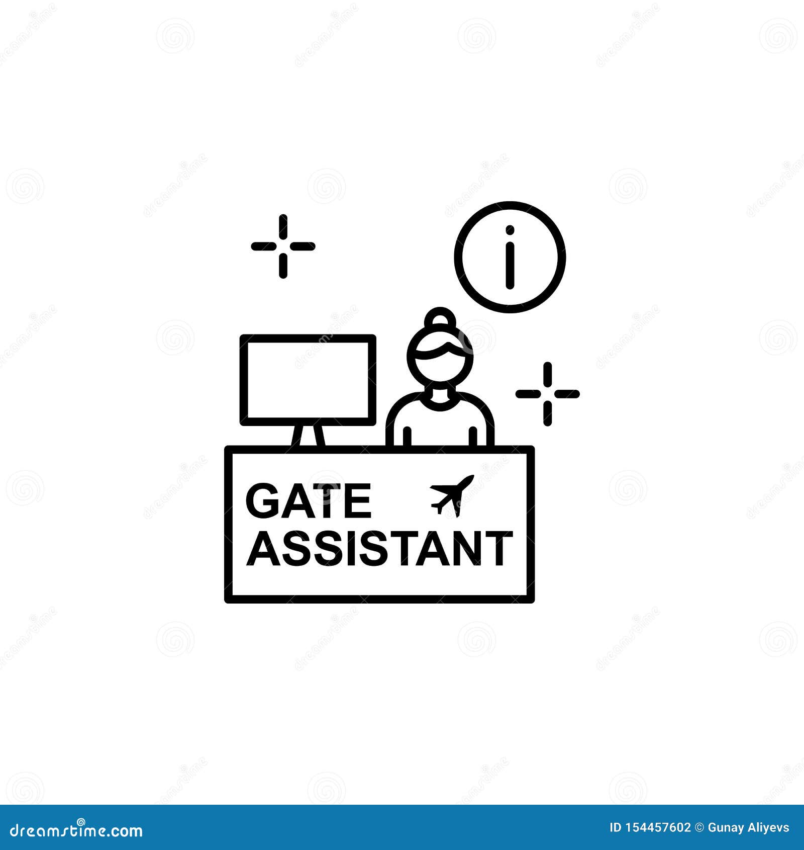 Gate Assistant, Info, Airport Icon. Element of Airport Line Color Icon ...