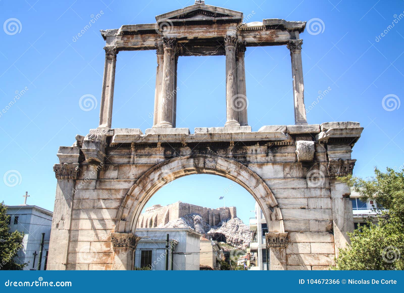 The Gate of Athens, Greece stock photo. Image of arch - 104672366