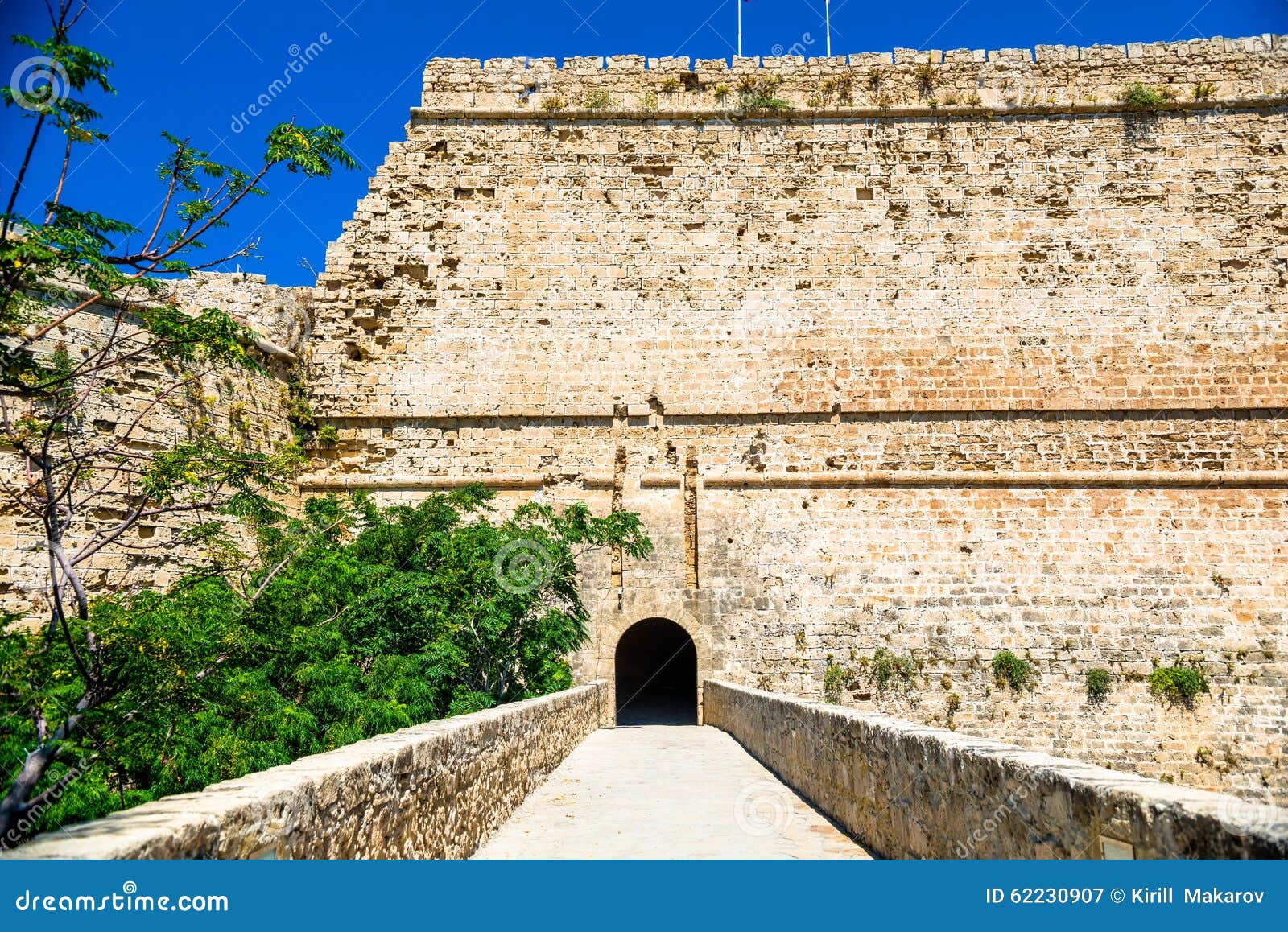 Gate and Bridge of Kyrenia Castle. Cyprus Stock Image - Image of ...