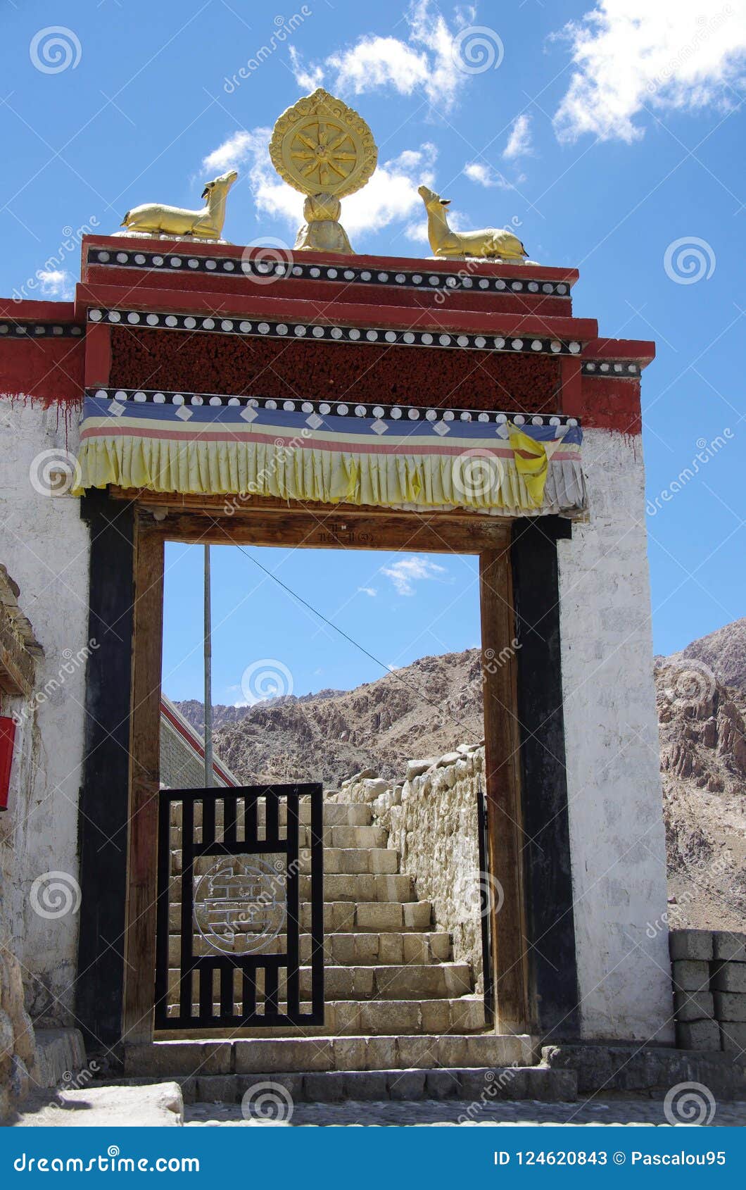 Gate in the Phyang Monastery in Ladakh, India Stock Image - Image of ...