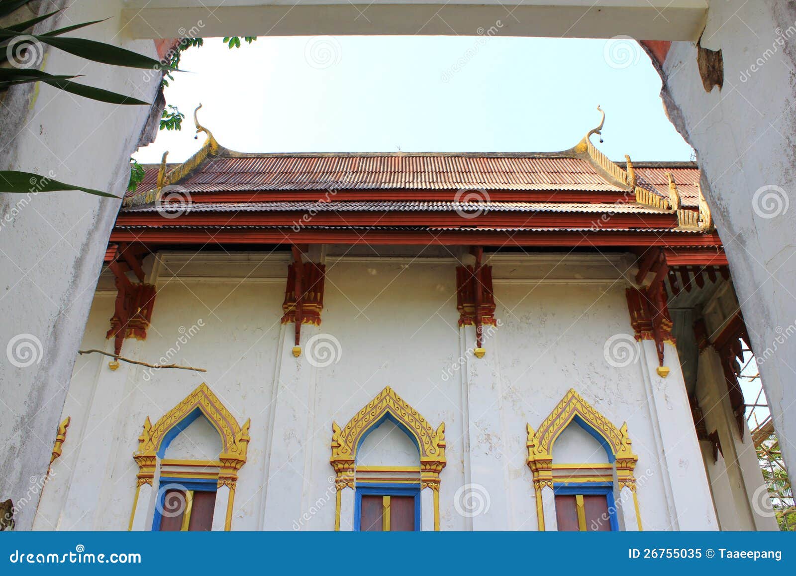 Gate of a Buddhist Temple in Thailand. Stock Image - Image of famous ...