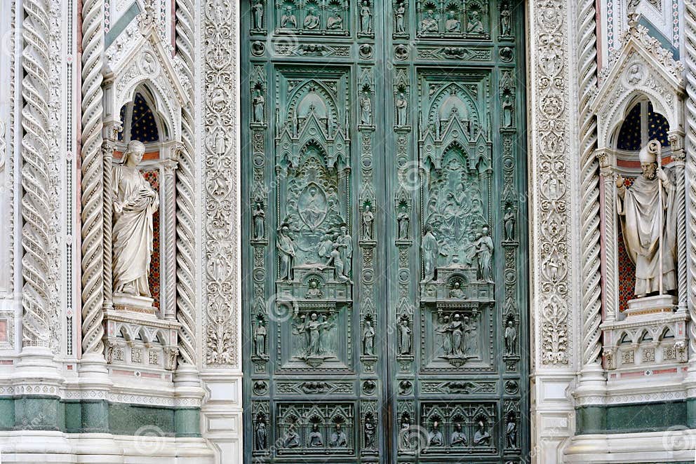 Gate of Cathedral in Florence Stock Photo - Image of baptistery, bronze ...
