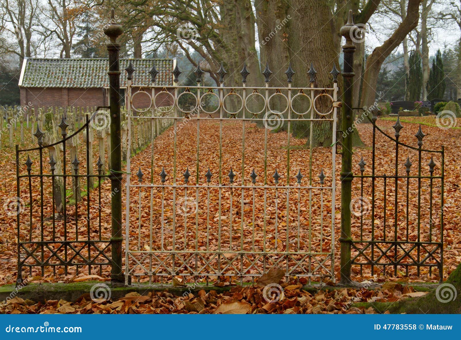 An Old Gate To The Cemetery Stock Image | CartoonDealer.com #123889279
