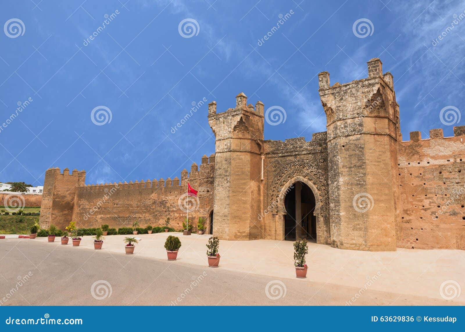 The Gate of Chellah Which is the World Heritage in Rabat with Bl Stock ...
