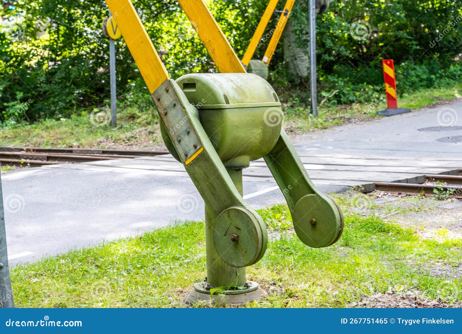 Gate Closing at a Railway Level Crossing.. Stock Image - Image of metal ...