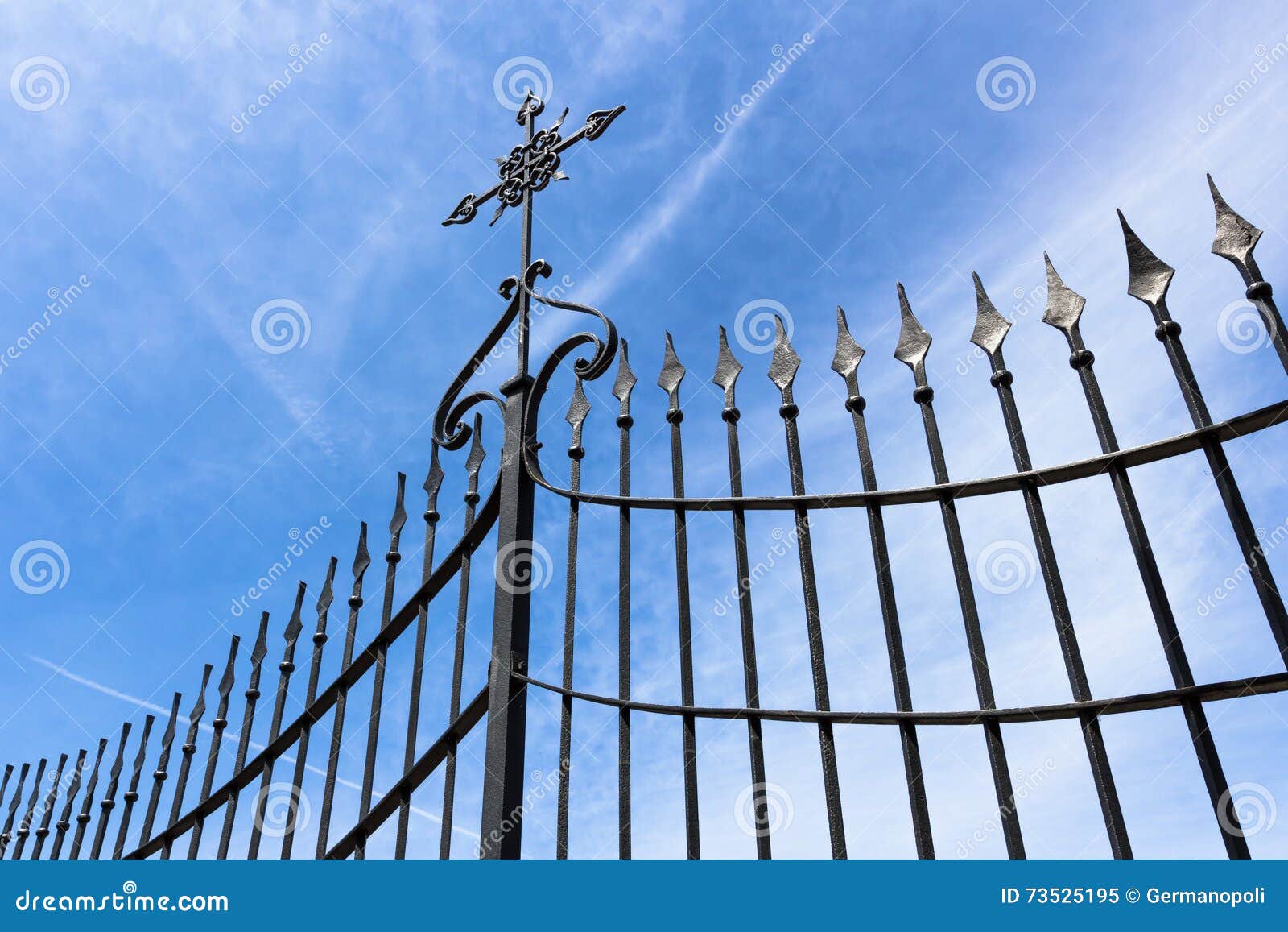 Gate with cross stock image. Image of decorative, ornamental - 73525195