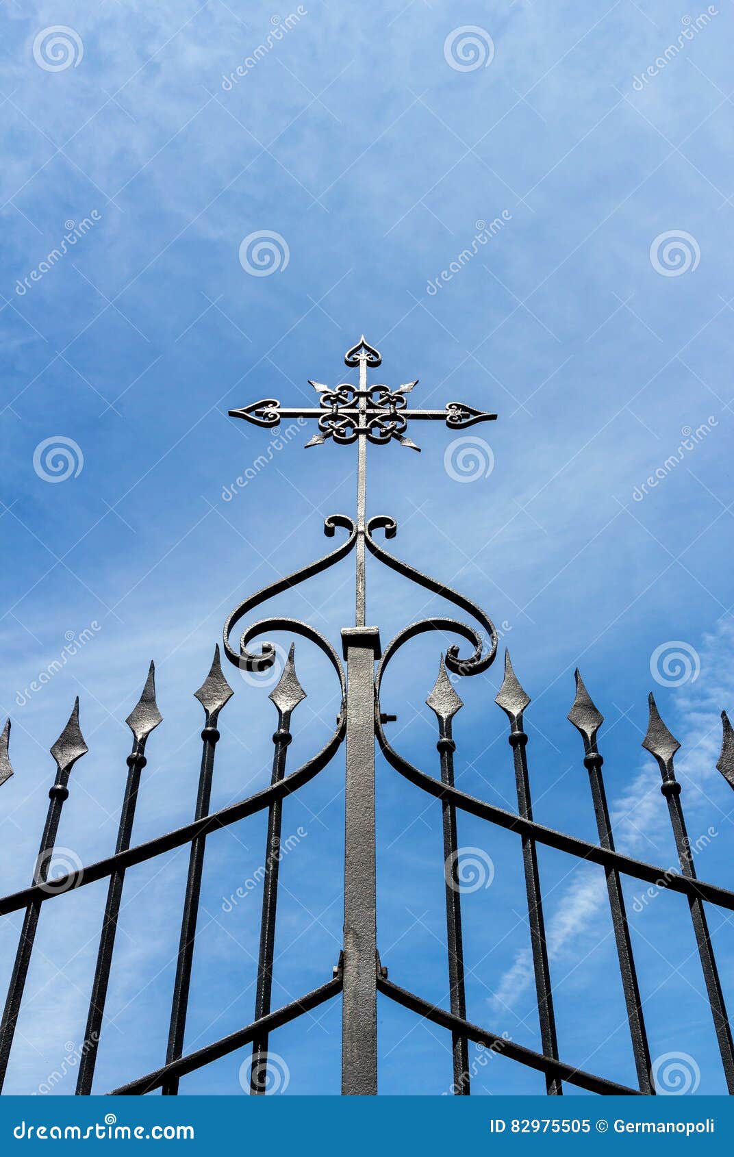 Gate with cross stock image. Image of decoration, pattern - 82975505