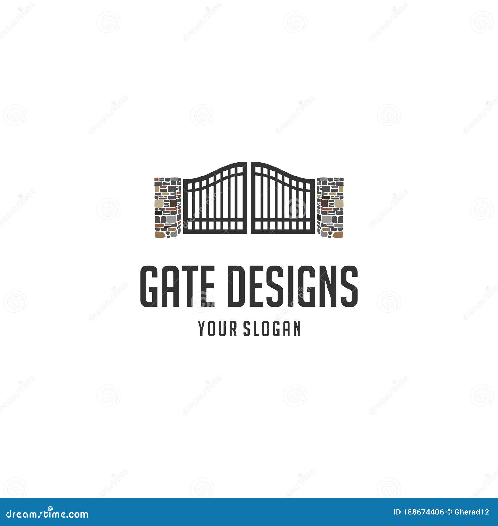 Gate designs logo vector stock illustration. Illustration of connection ...