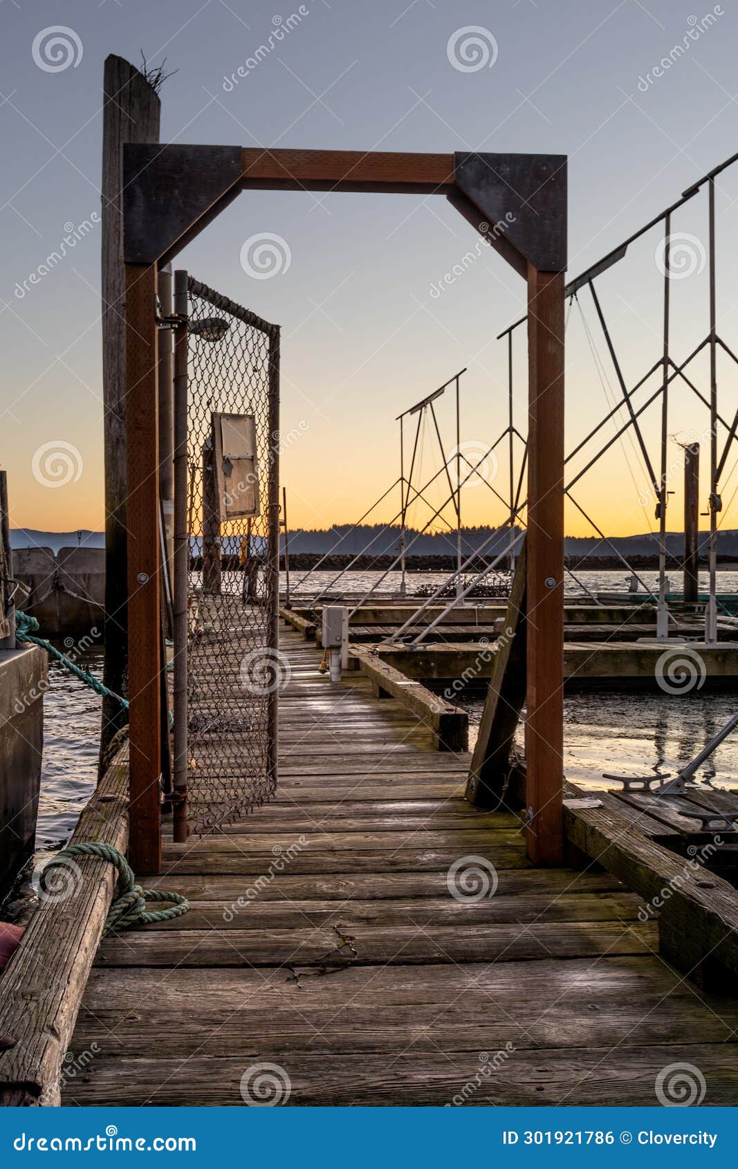 Gate on dock stock photo. Image of sunrise, gate, nahcotta - 301921786