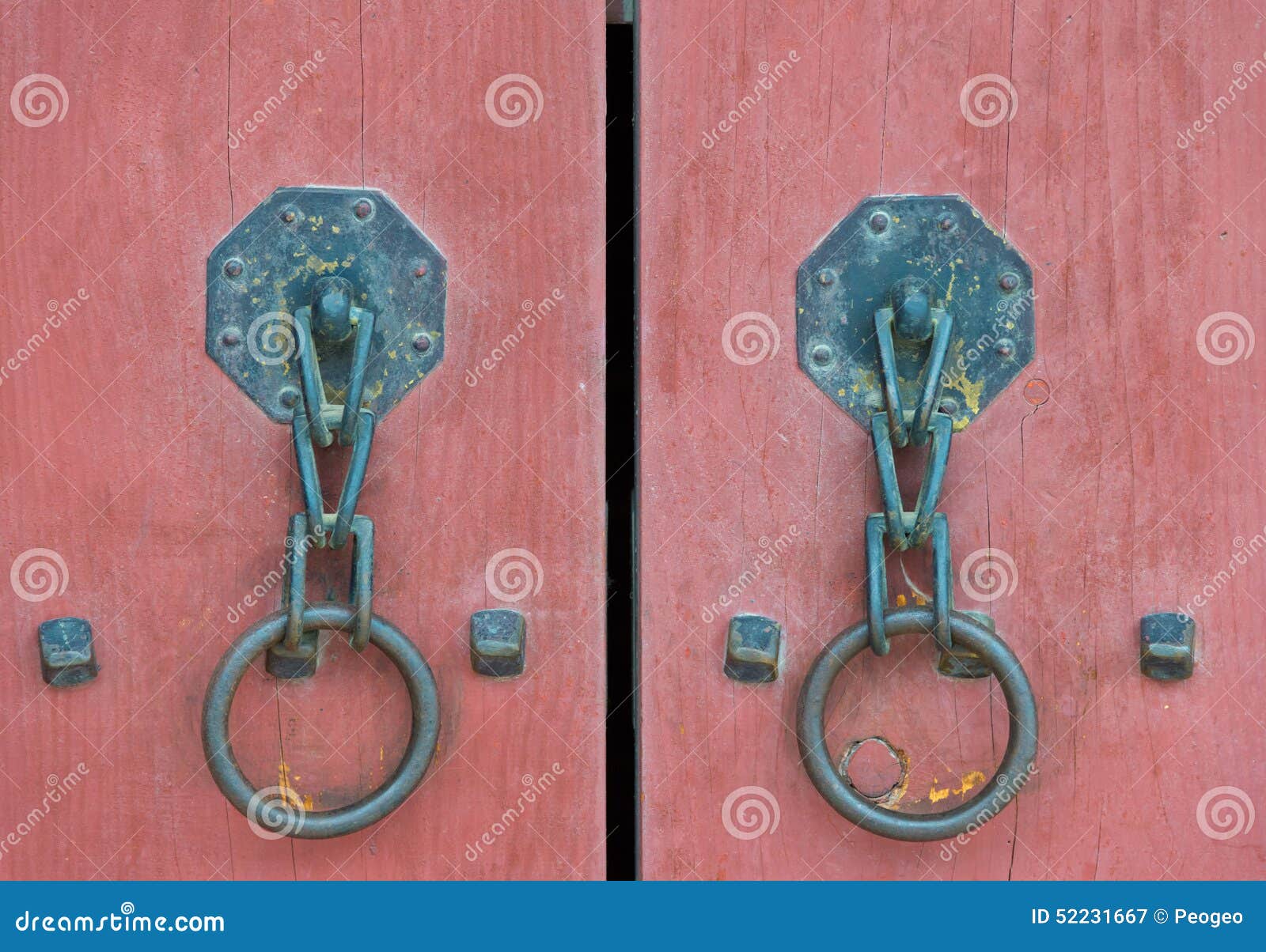 Gate and Door Lock of Korean Palace Closeup Stock Image - Image of ...