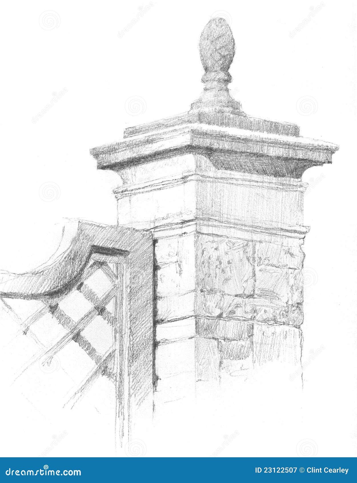Gate Drawing stock illustration. Illustration of post - 23122507