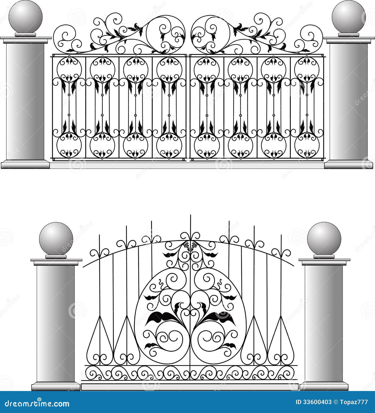 Gate a Fence a Lattice the House Stock Vector - Illustration of drawing ...