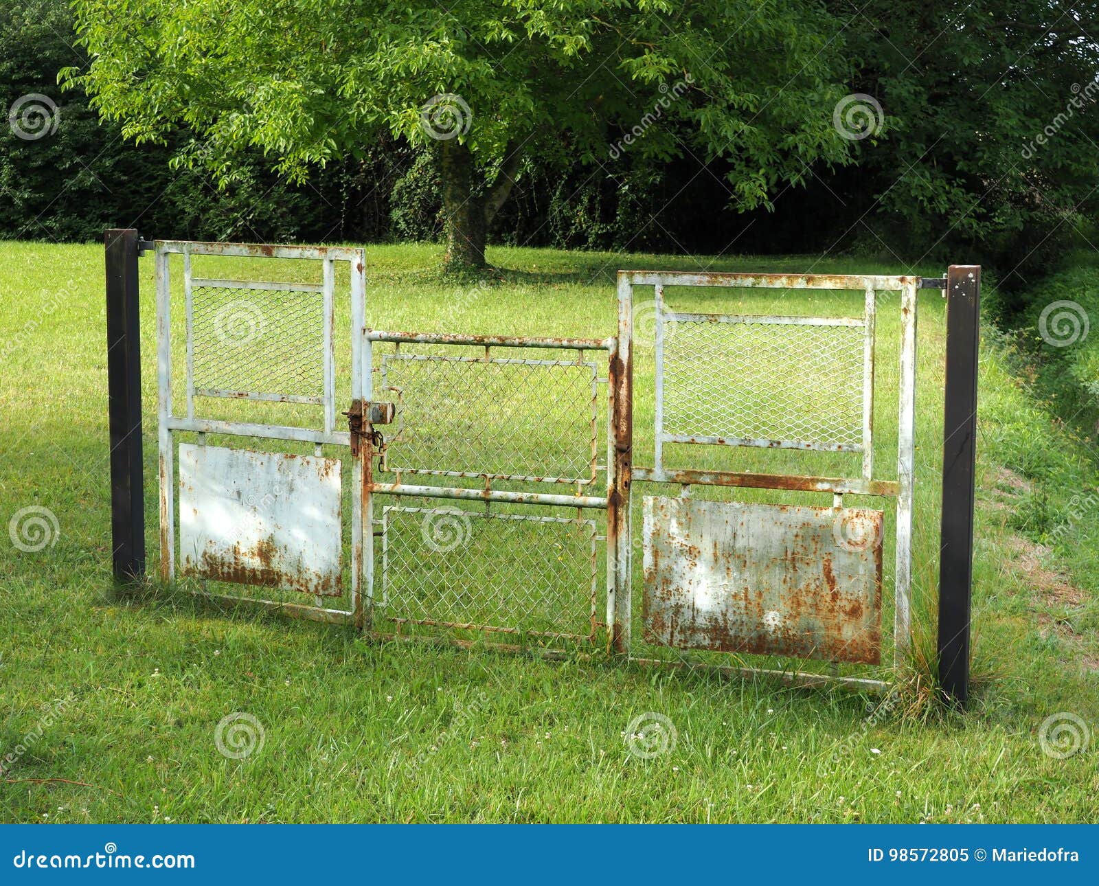 Gate in a field stock image. Image of park, season, rustic - 98572805