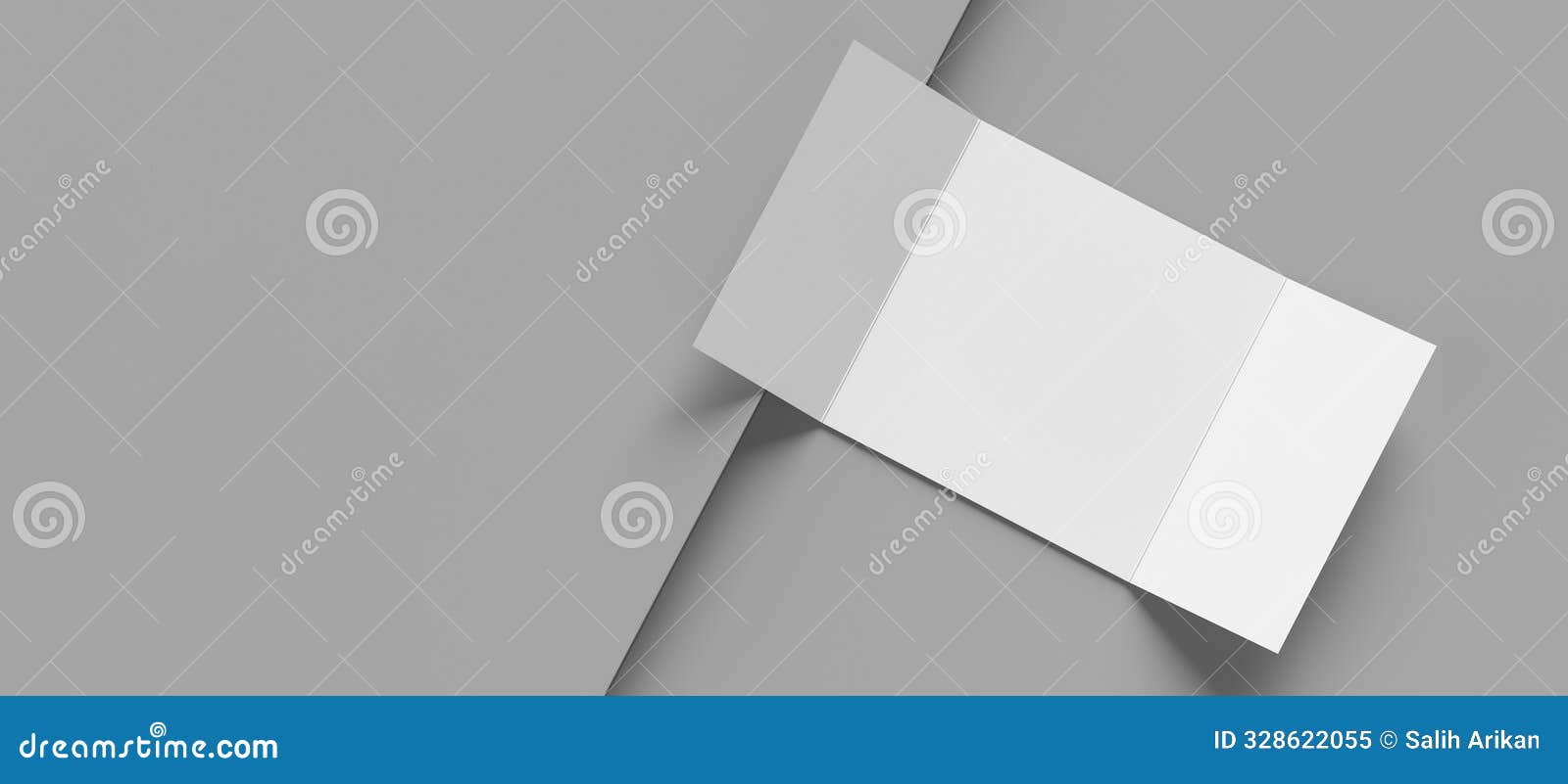 Gate Fold Brochure Mock Up Isolated On White Background. 3 Panel ...