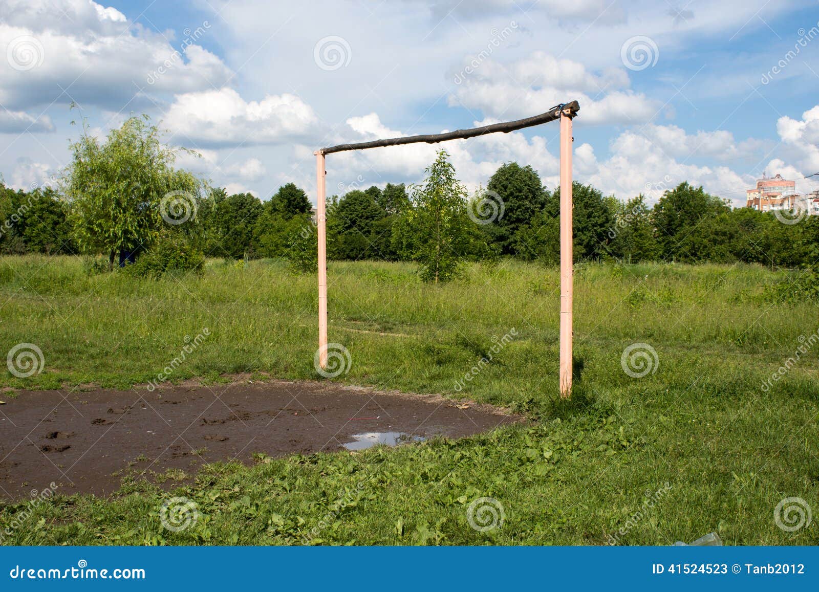 Old Gate For Football. Gate For Football With A Torn Grid. Sports ...