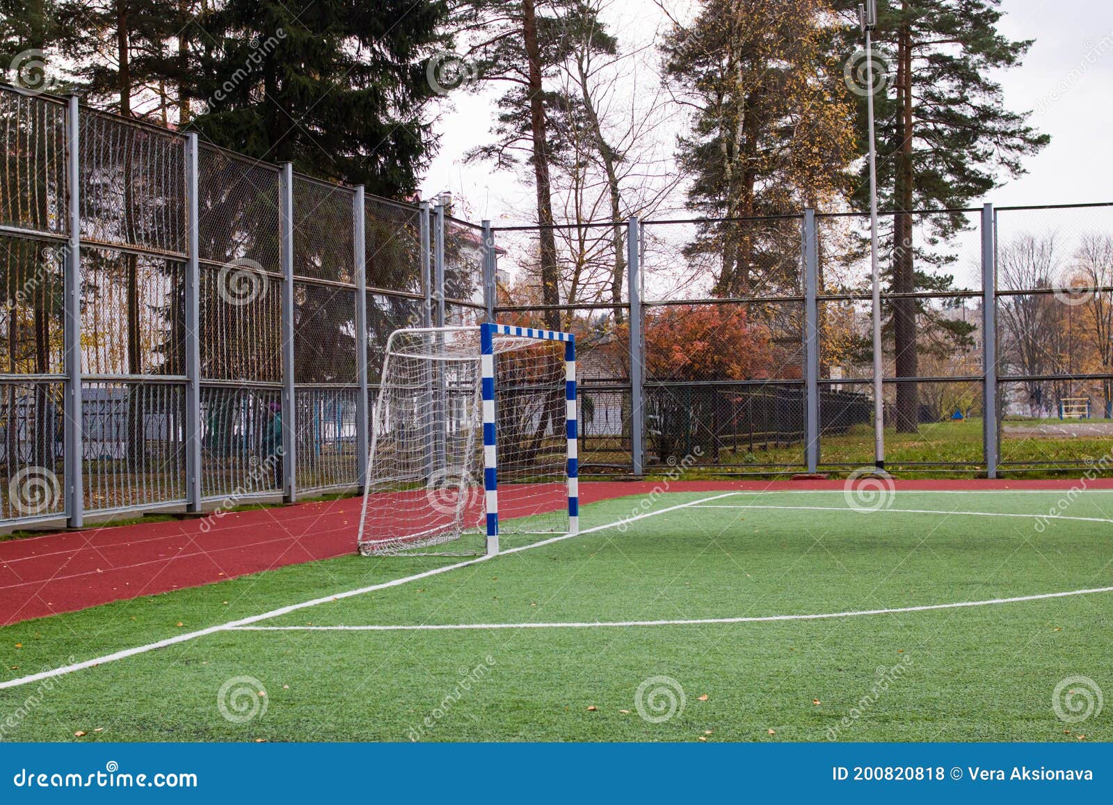 Old Gate For Football. Gate For Football With A Torn Grid. Sports ...