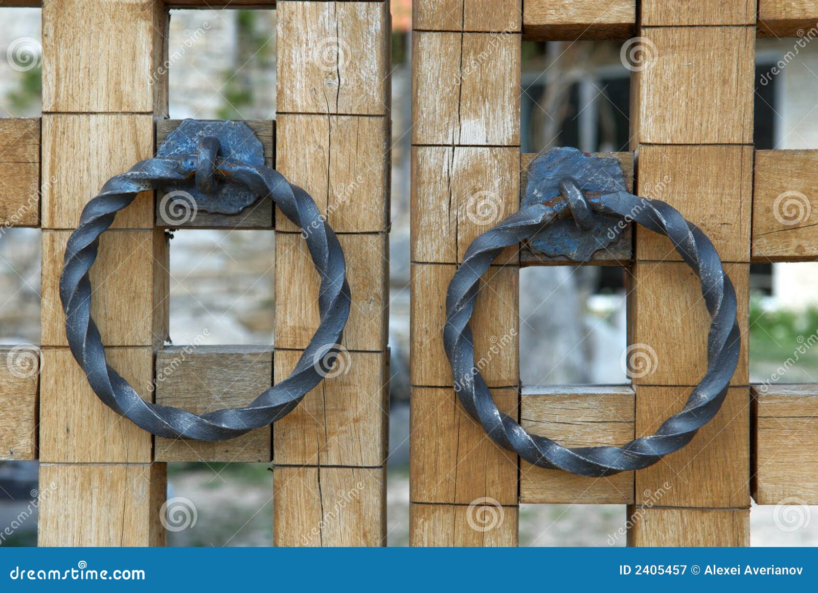 Gate handles stock image. Image of house, home, closed - 2405457