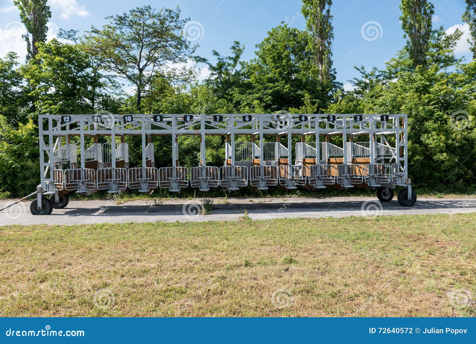 The Gate for Horse Races Empty on a Spring Afternoon Stock Photo ...