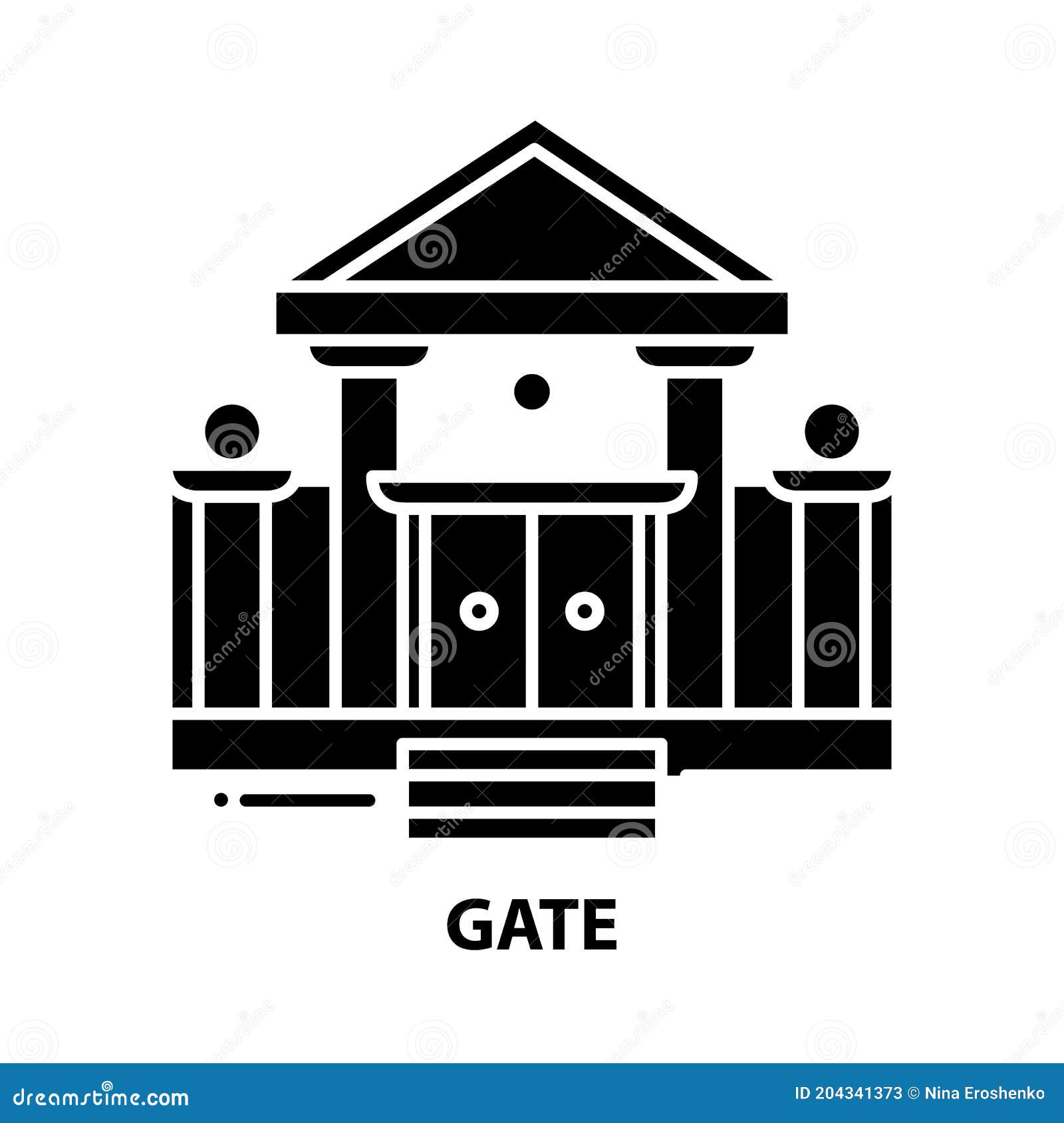 Gate Icon, Black Vector Sign with Editable Strokes, Concept ...