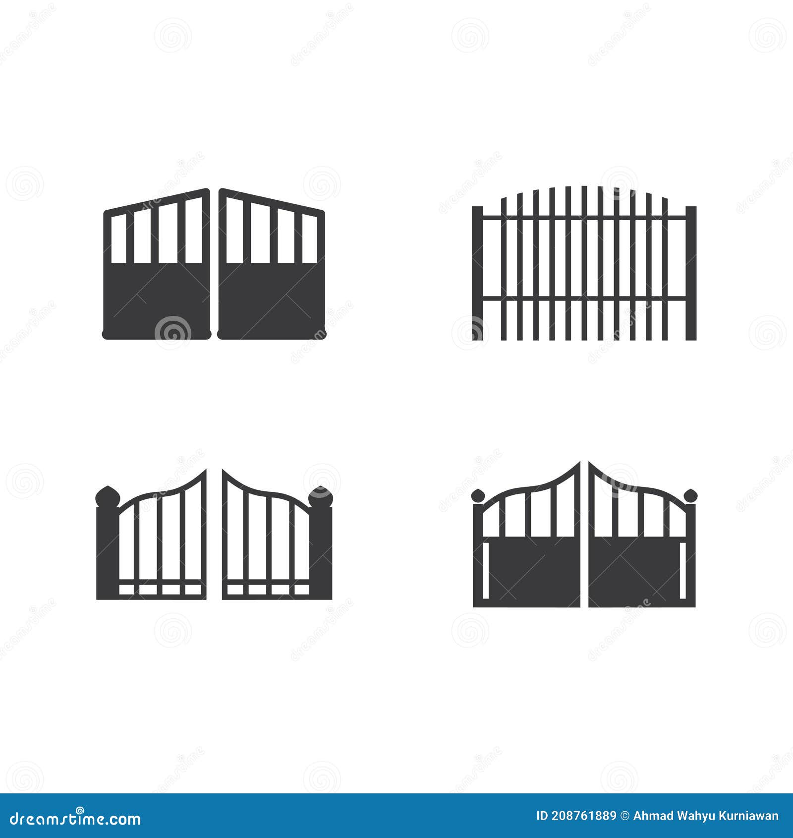 Gate icon stock vector. Illustration of arch, icon, simple - 208761889