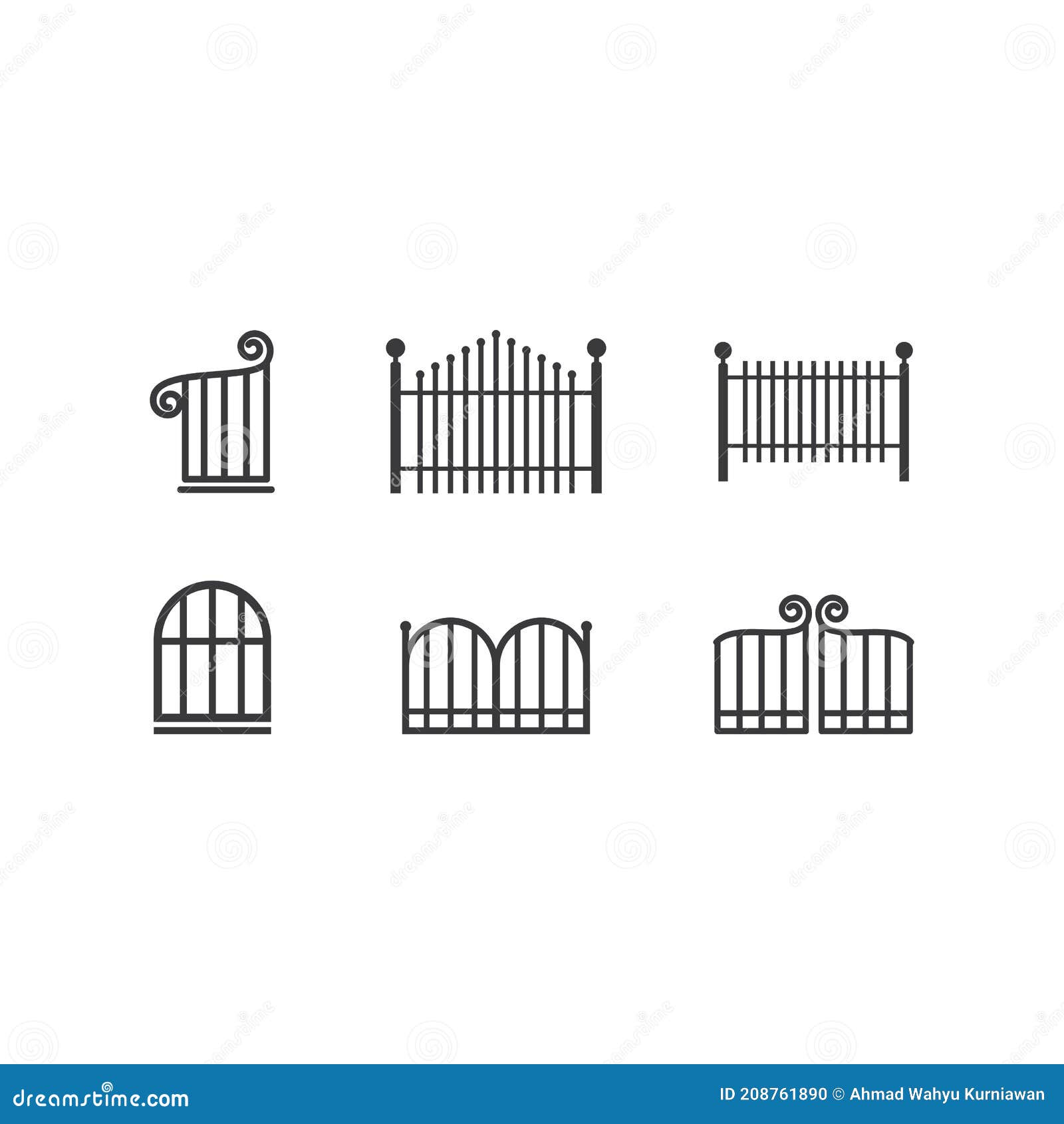 Gate icon stock vector. Illustration of black, vector - 208761890