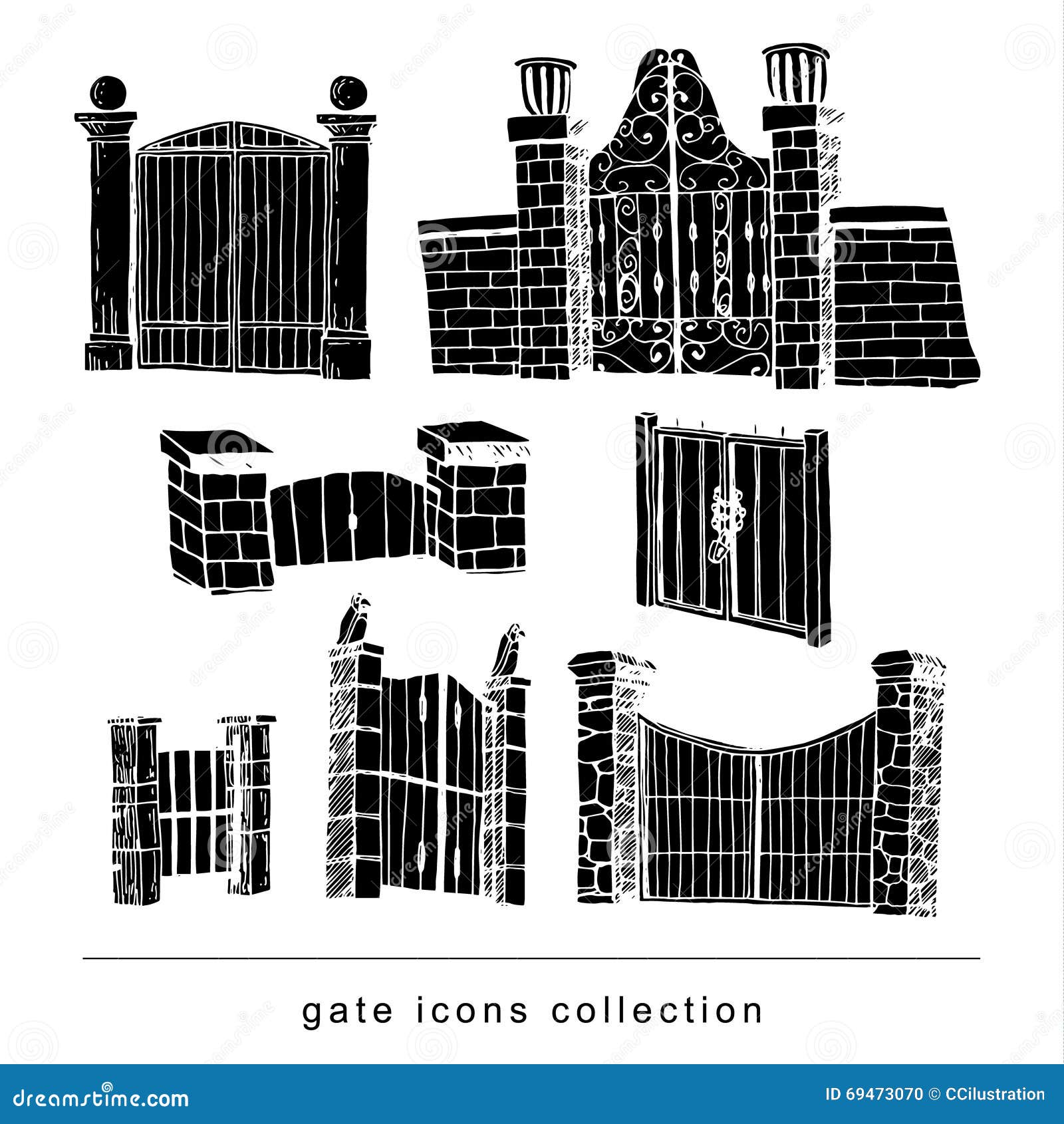 Gate Icon Set, Vector Illustration. Stock Vector - Illustration of ...