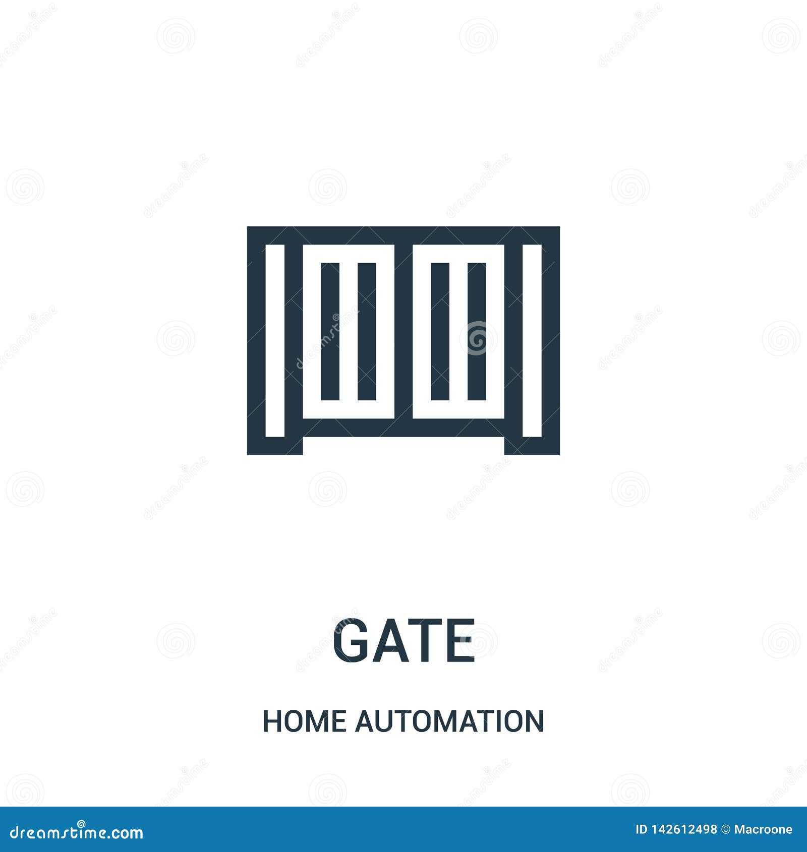 Gate Icon Vector from Home Automation Collection. Thin Line Gate ...