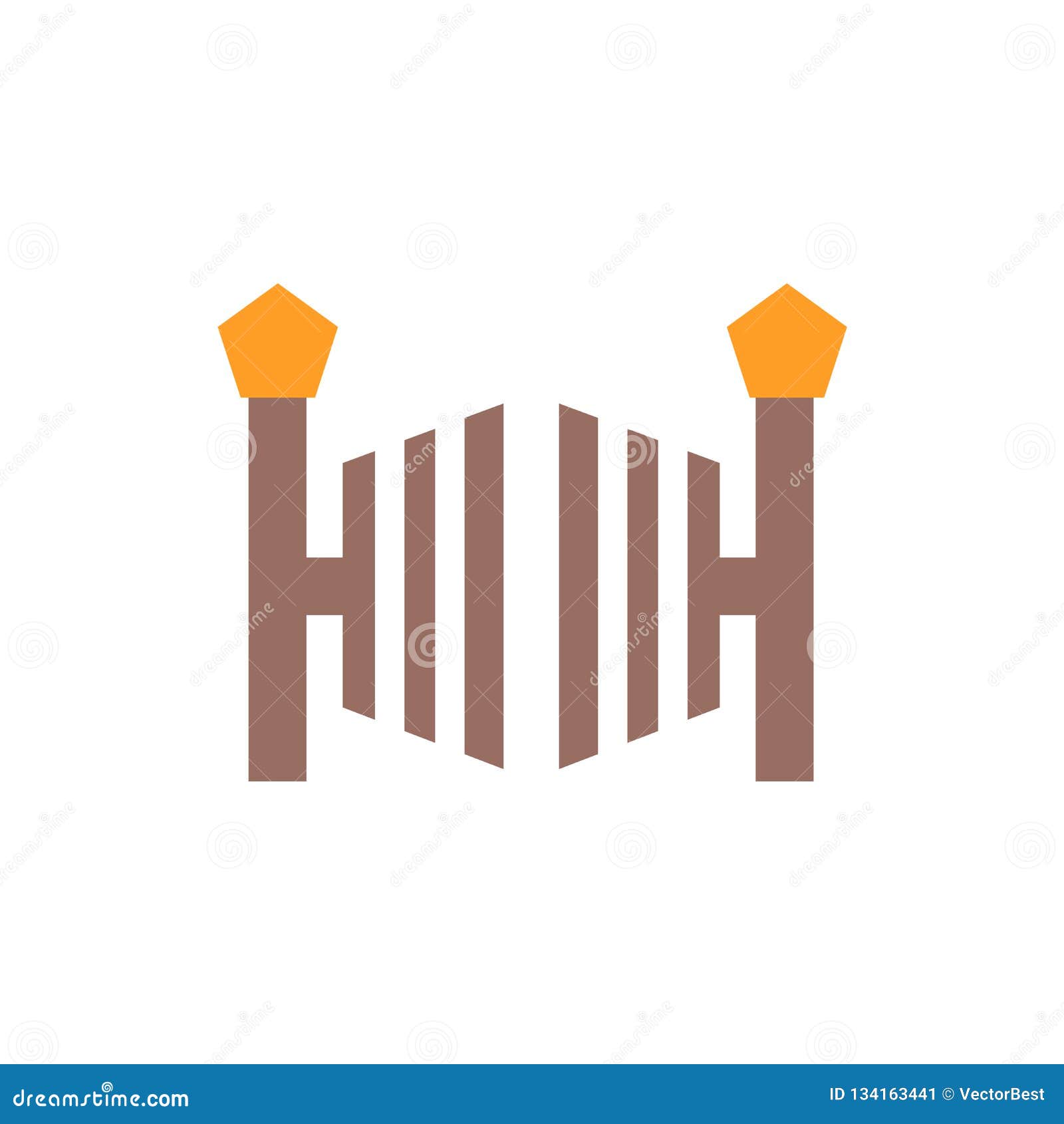 Gate Icon Vector Sign and Symbol Isolated on White Background Stock ...