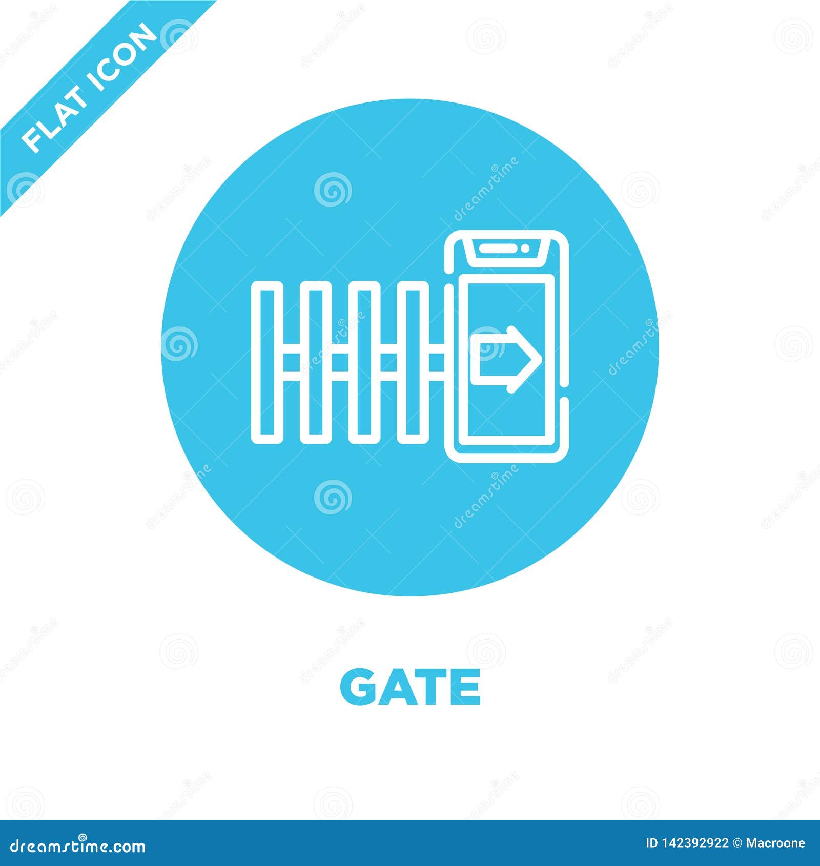 Gate Icon Vector from Smart Home Collection. Thin Line Gate Outline ...
