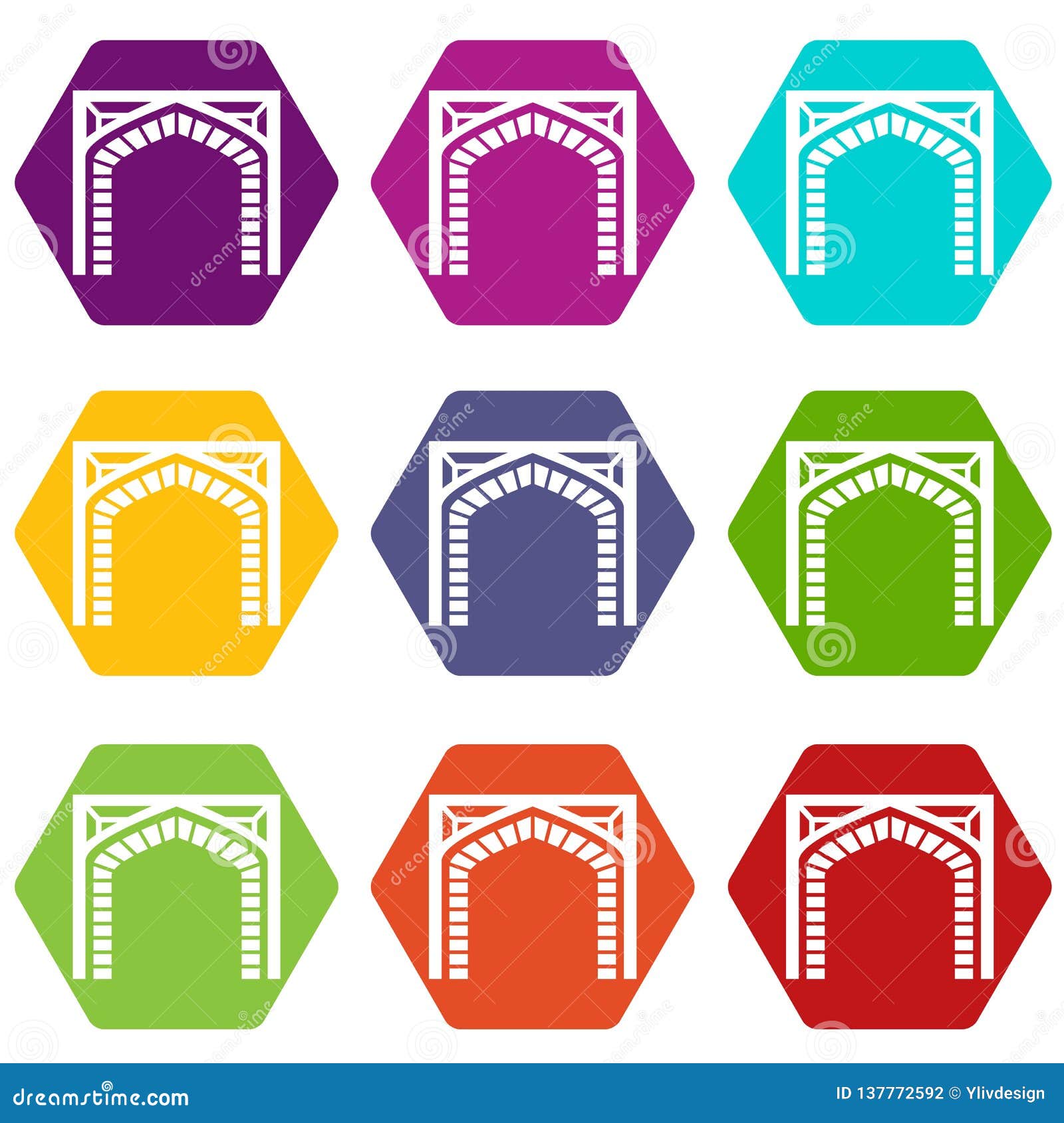 Gate icons set 9 vector stock vector. Illustration of ancient - 137772592