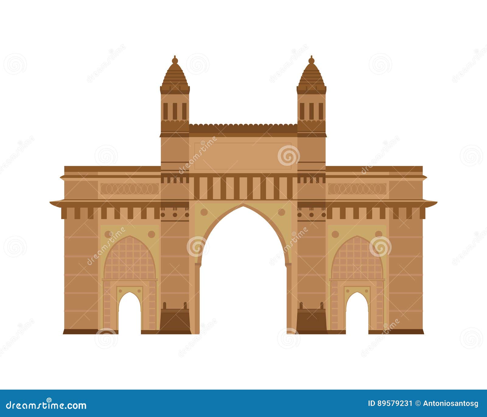 Gate of India, Mumbai Bombay. Vector Illustration. Stock Vector ...