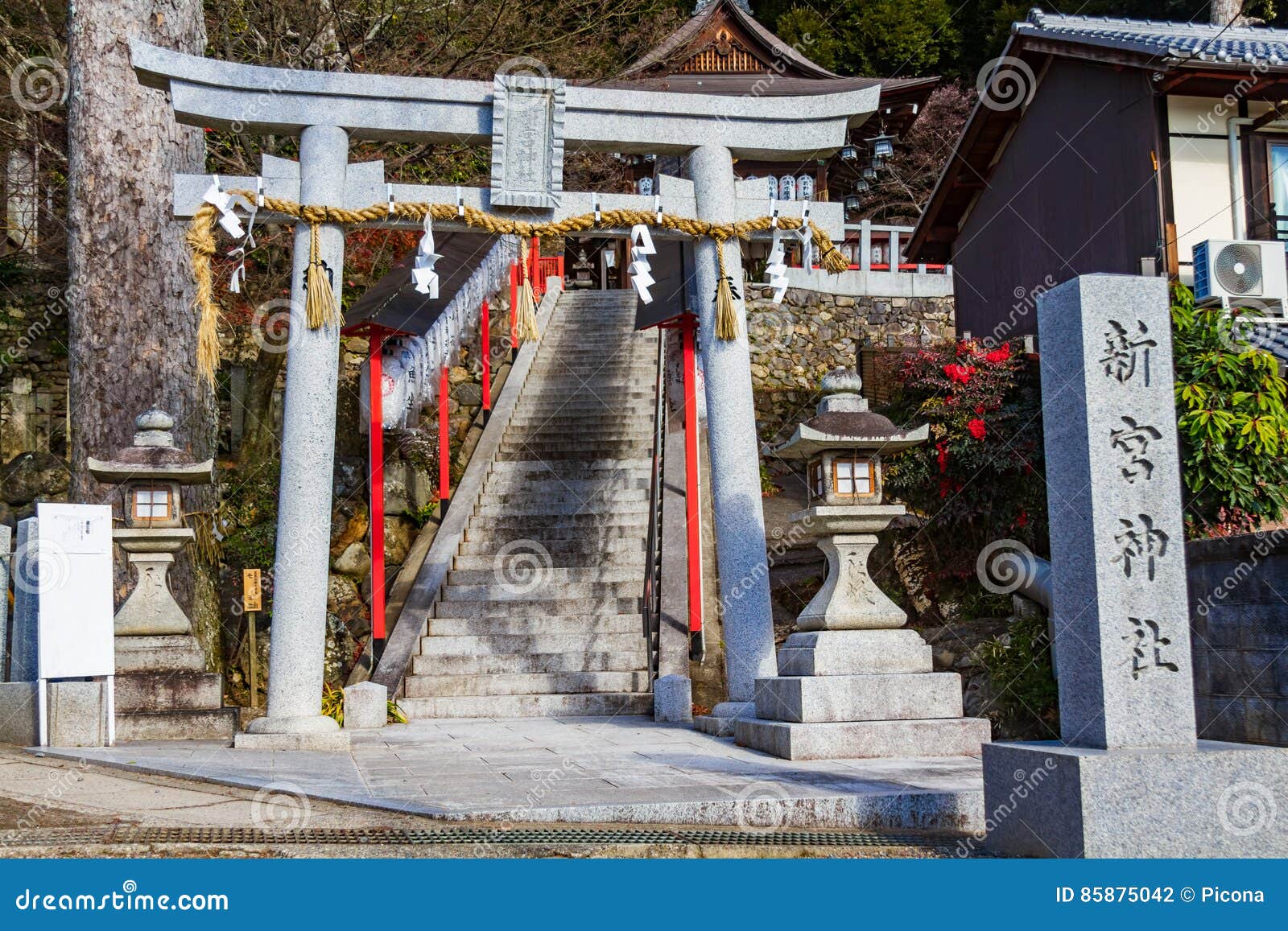 A gate of Japanese shrine stock photo. Image of shrine - 85875042