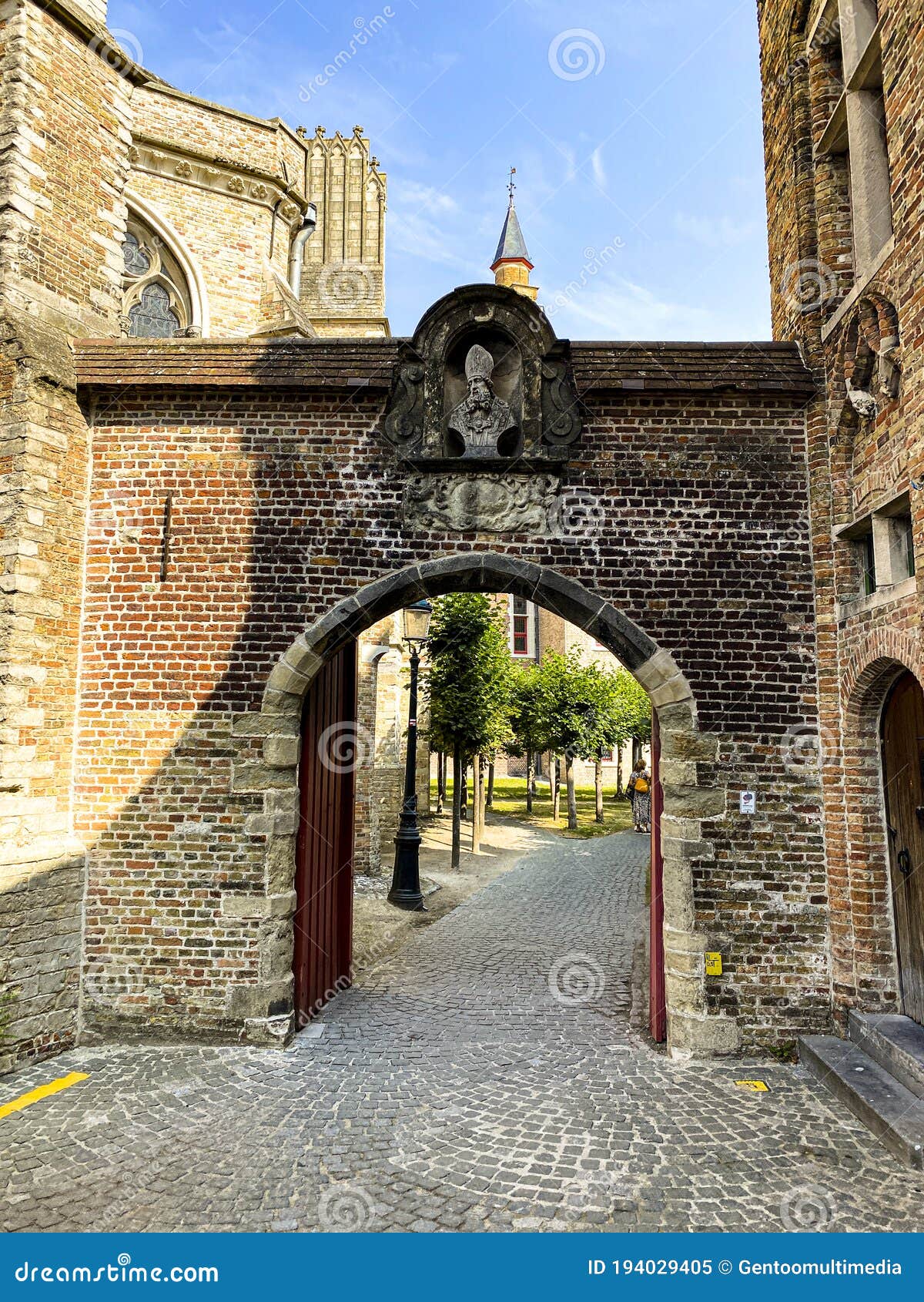 Entrance Gate in Bruges, Belgium Stock Image - Image of belfry, center ...